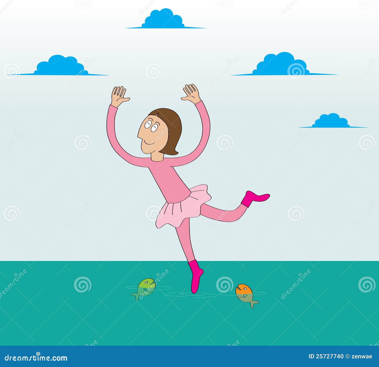 Ballerina - Dancing on Water Stock Vector - Illustration of outdoors ...