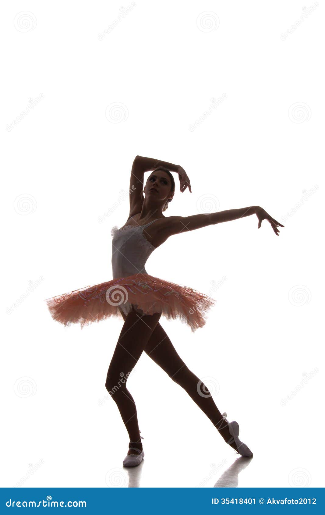 Ballerina Dancing On A White Background Stock Image - Image of posture ...