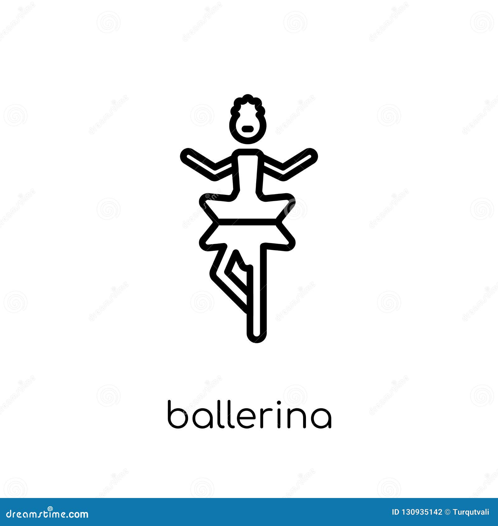 Ballerina Icon. Trendy Modern Flat Linear Vector Ballerina Icon Stock ...