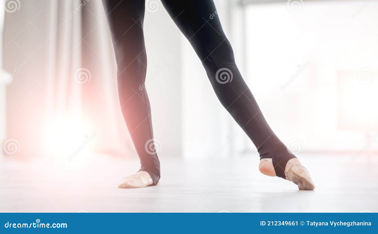 Ballerina Legs in Dance Studio Stock Image - Image of performance ...