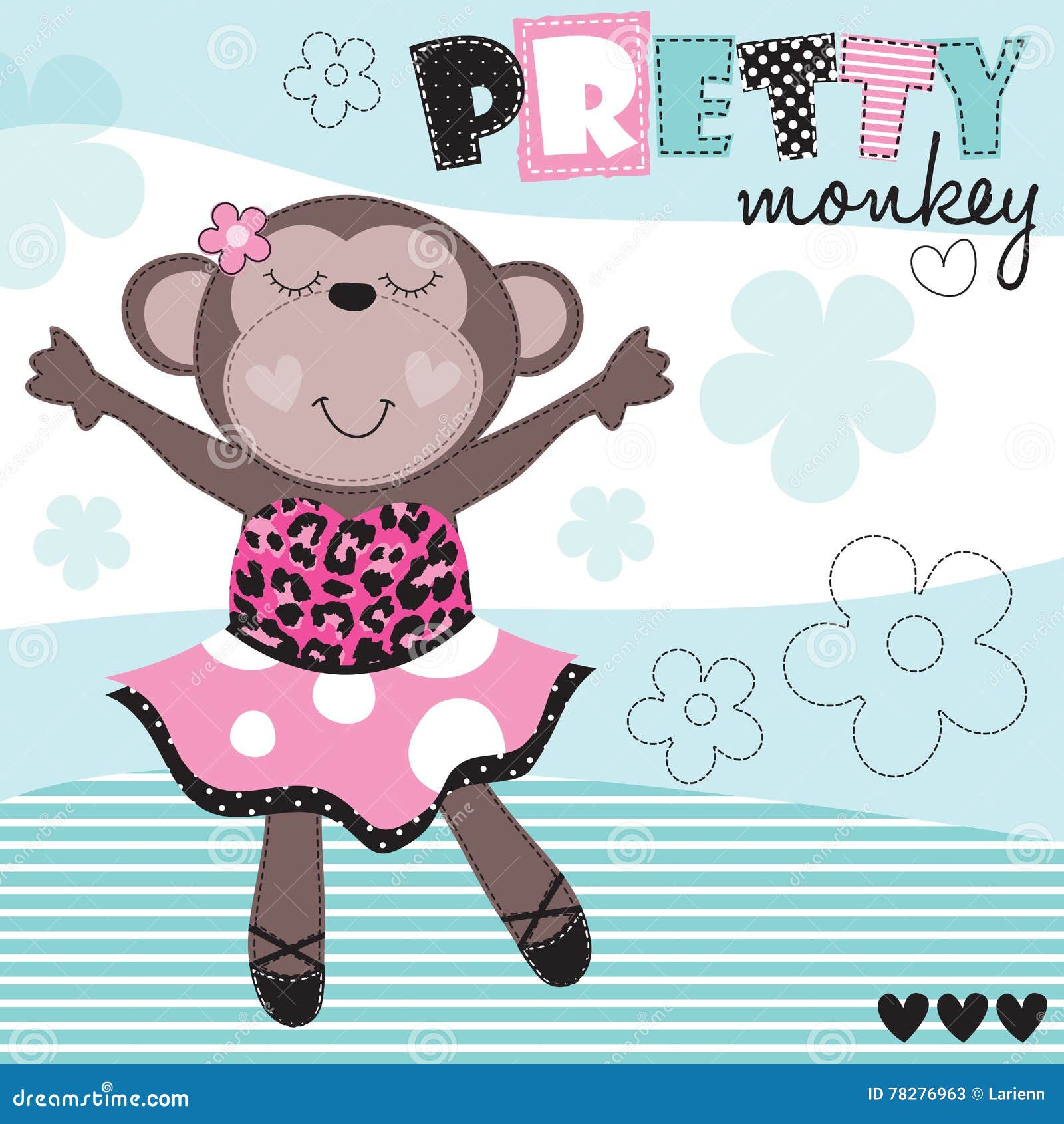 Ballerina Monkey Vector Illustration Stock Vector - Illustration of ...