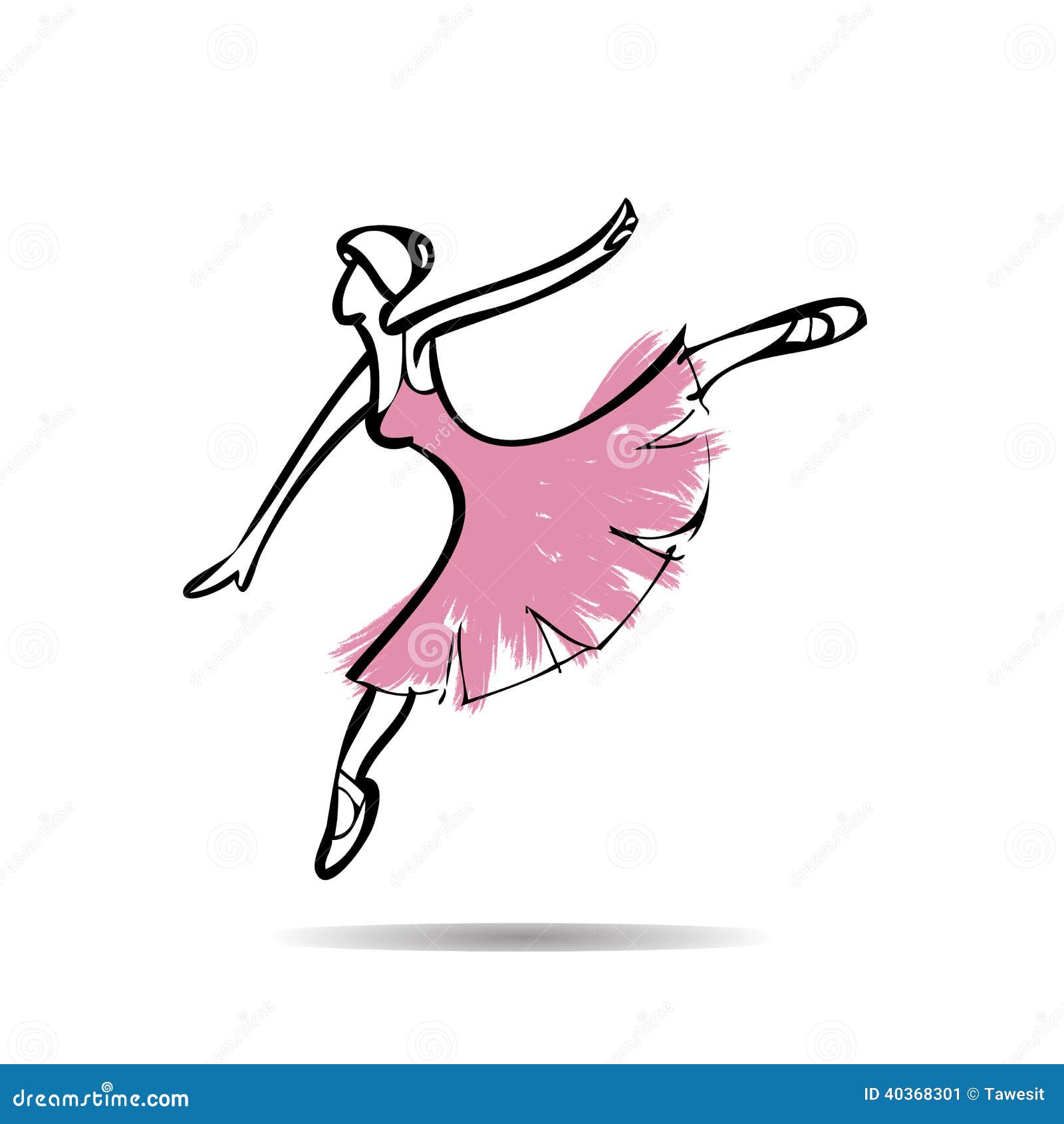 Ballerina Perform Dancing Drawing Stock Illustration - Image: 40368301