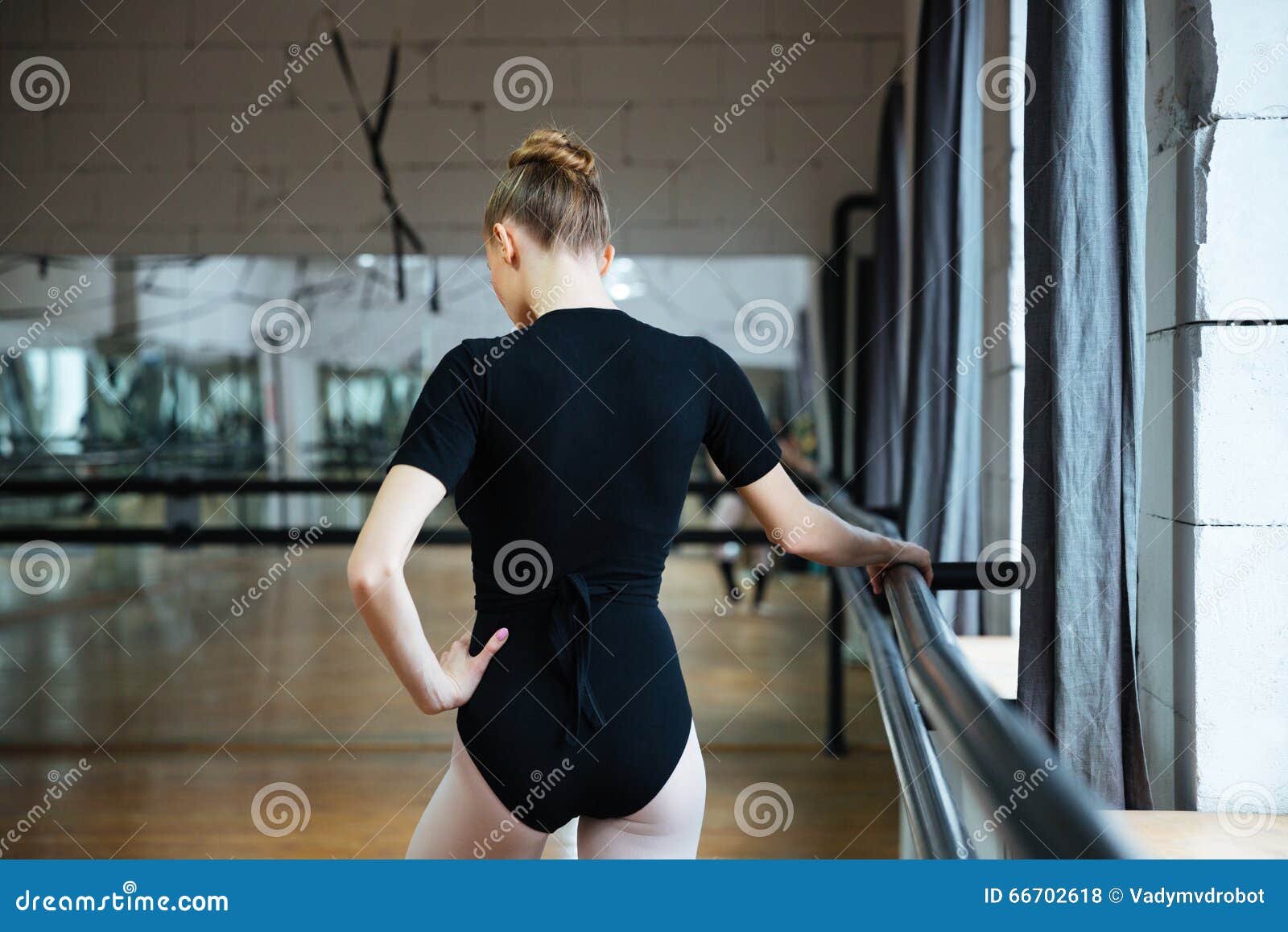 Ballerina Practicing in Ballet Class Stock Photo - Image of attractive ...