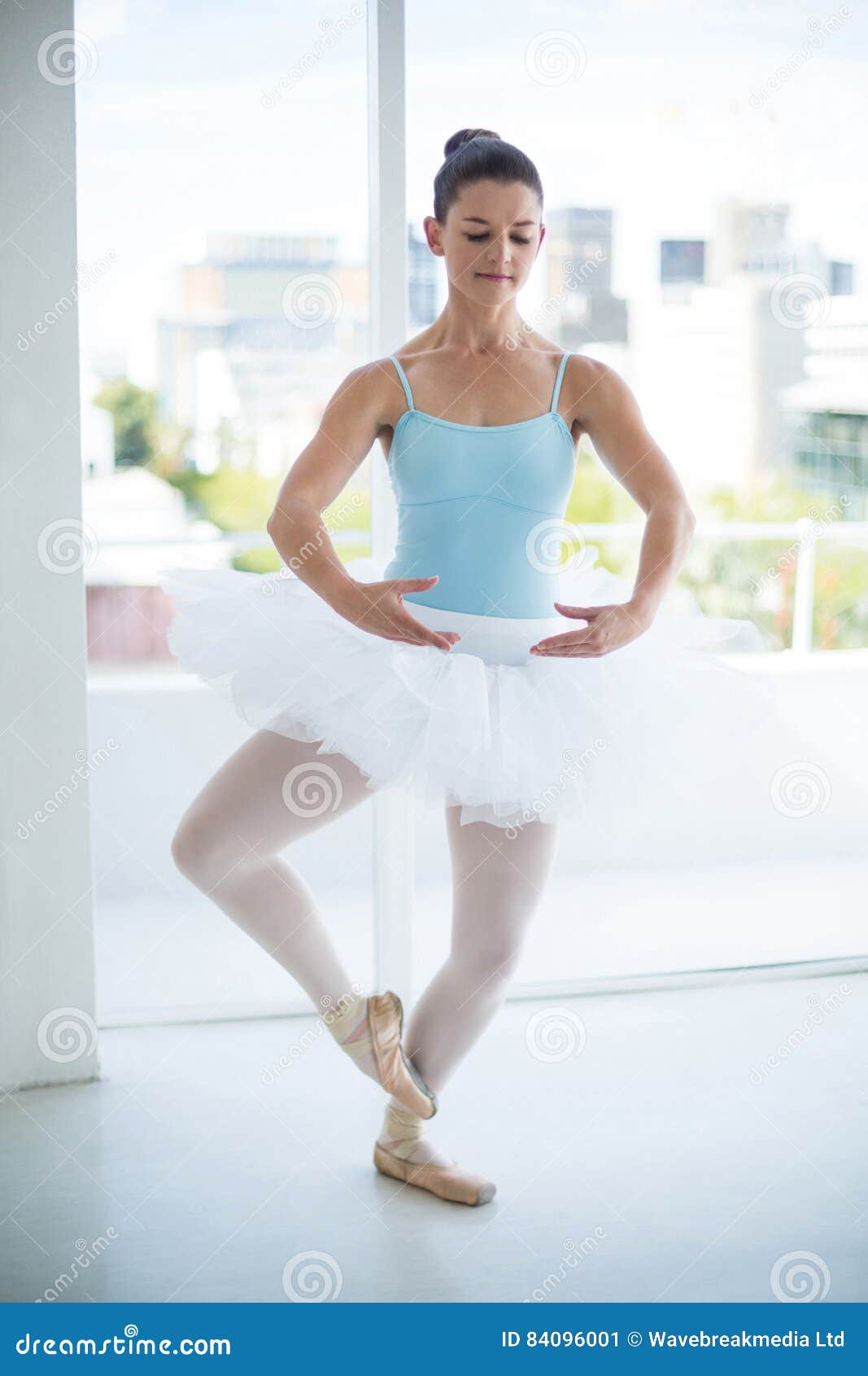 Ballerina Practicing Ballet Dance Stock Image - Image of studio ...