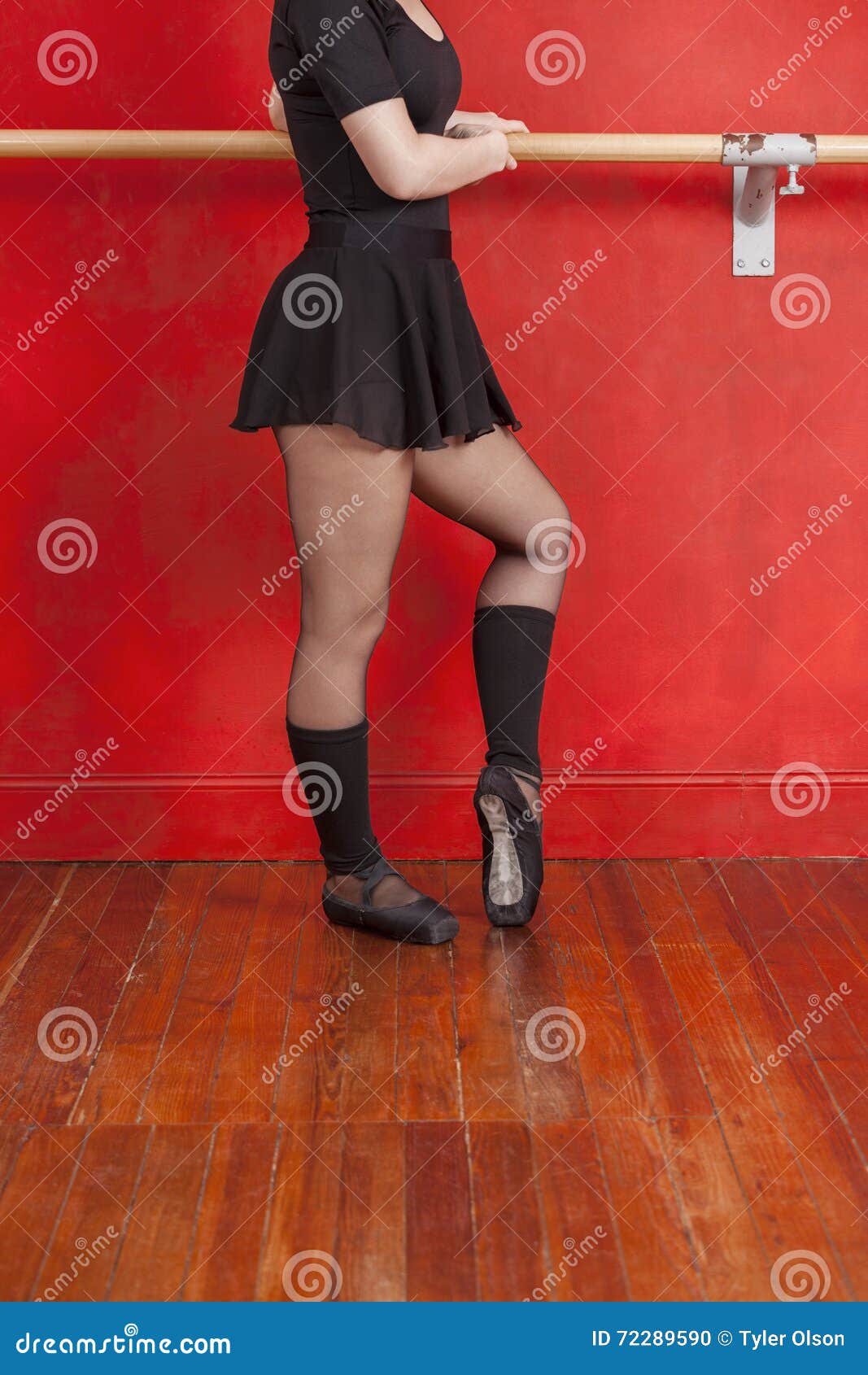 Ballerina Practicing at Barre in Studio Stock Photo - Image of adult ...