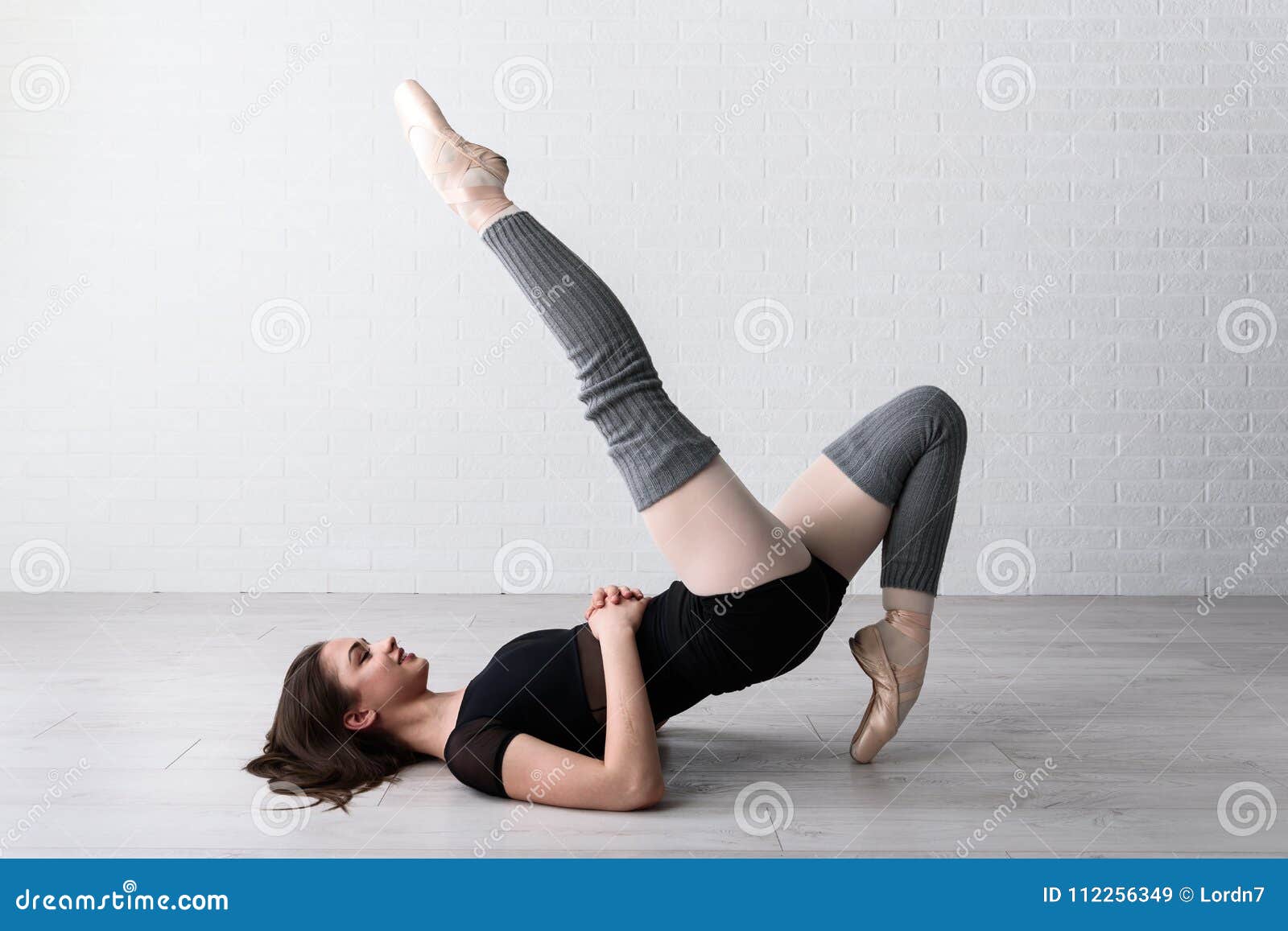 Ballerina Practicing on the Floor of Her Art Studio Stock Image - Image ...