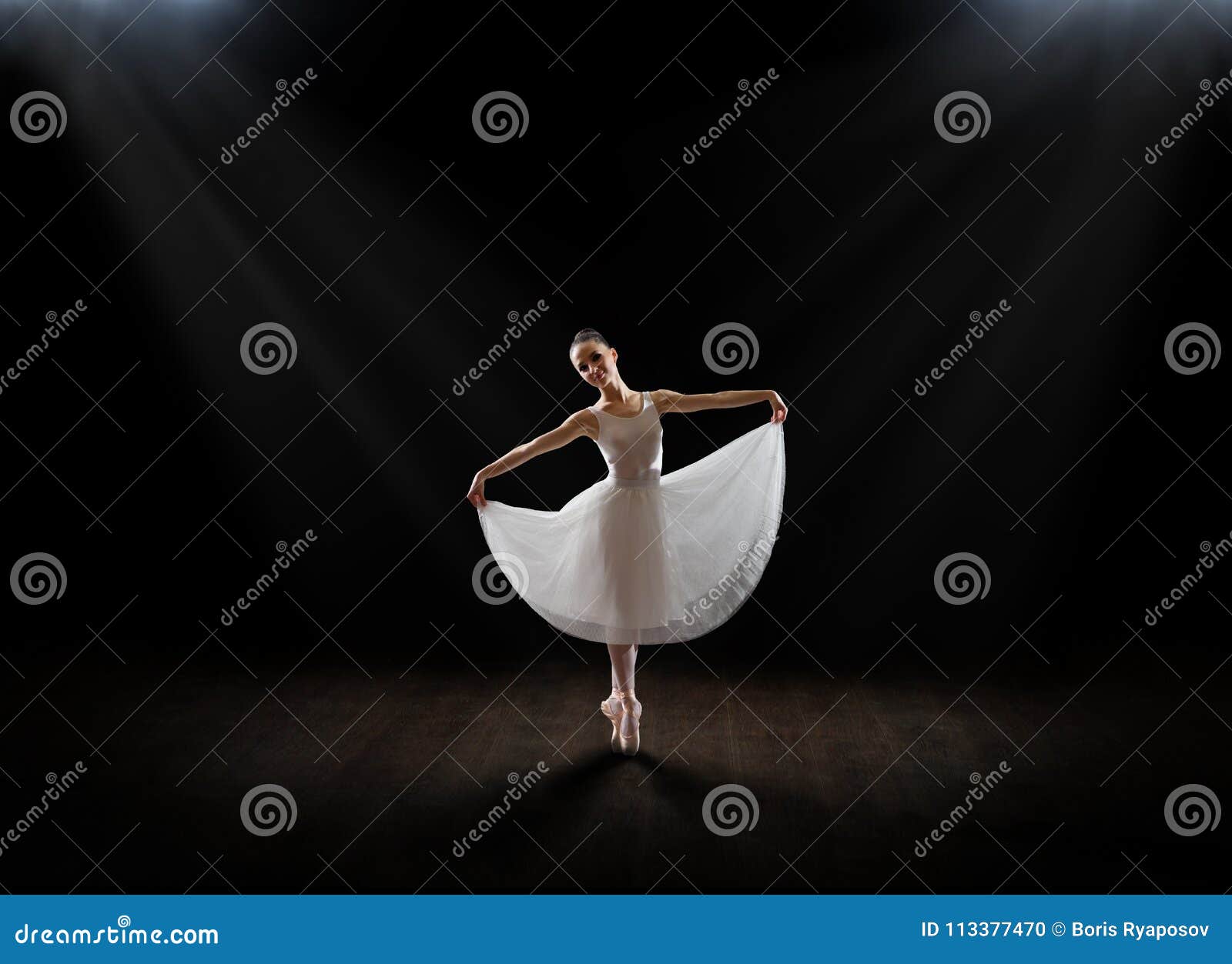 Ballerina on scene version stock photo. Image of girl - 113377470