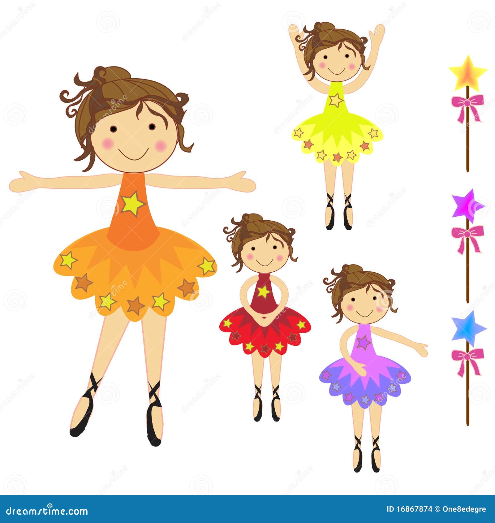 Ballerina Characters Dancing Set, Classical Ballet Art Female Dansers ...