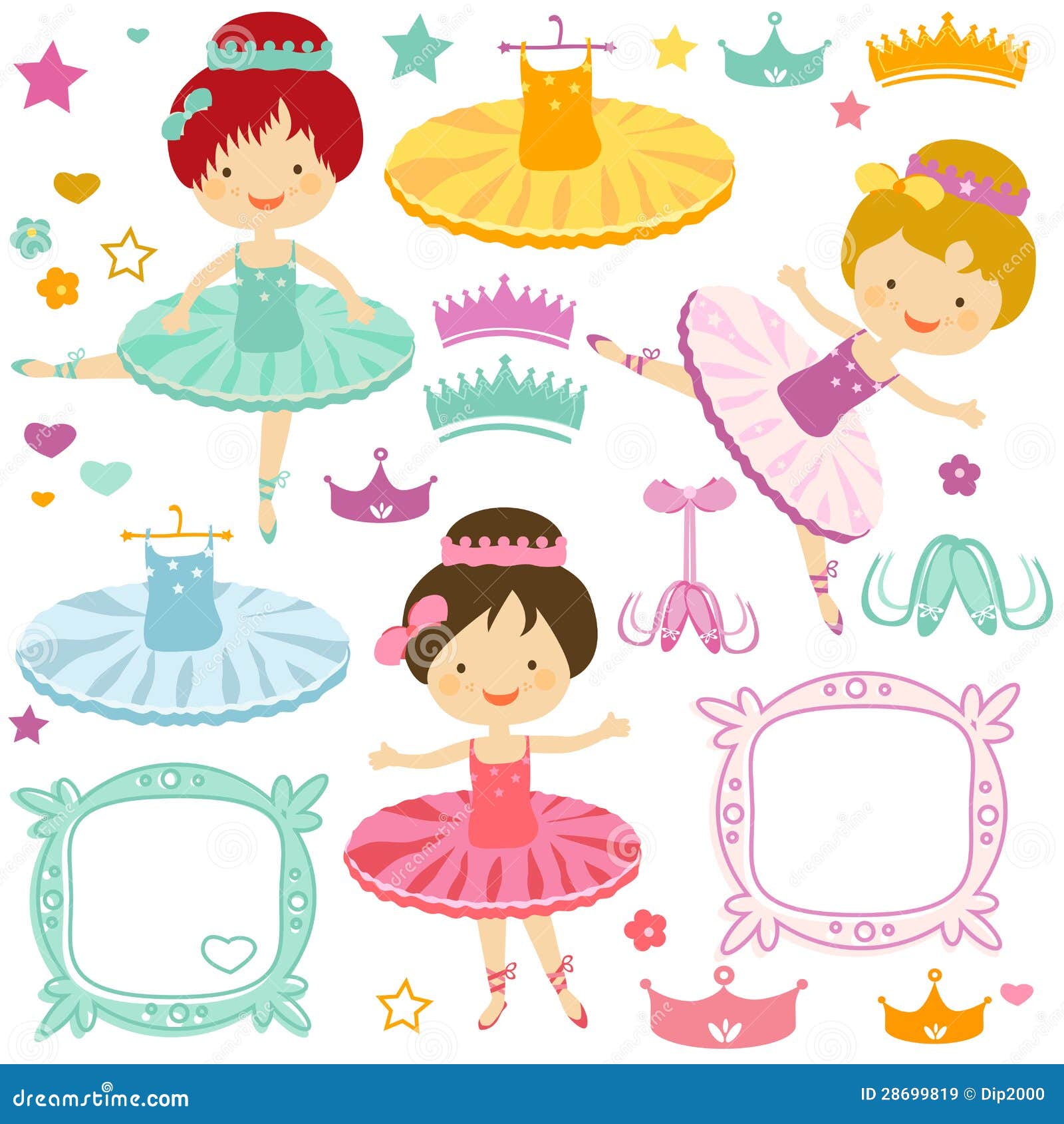 Ballerina set stock vector. Illustration of design, ballet - 28699819