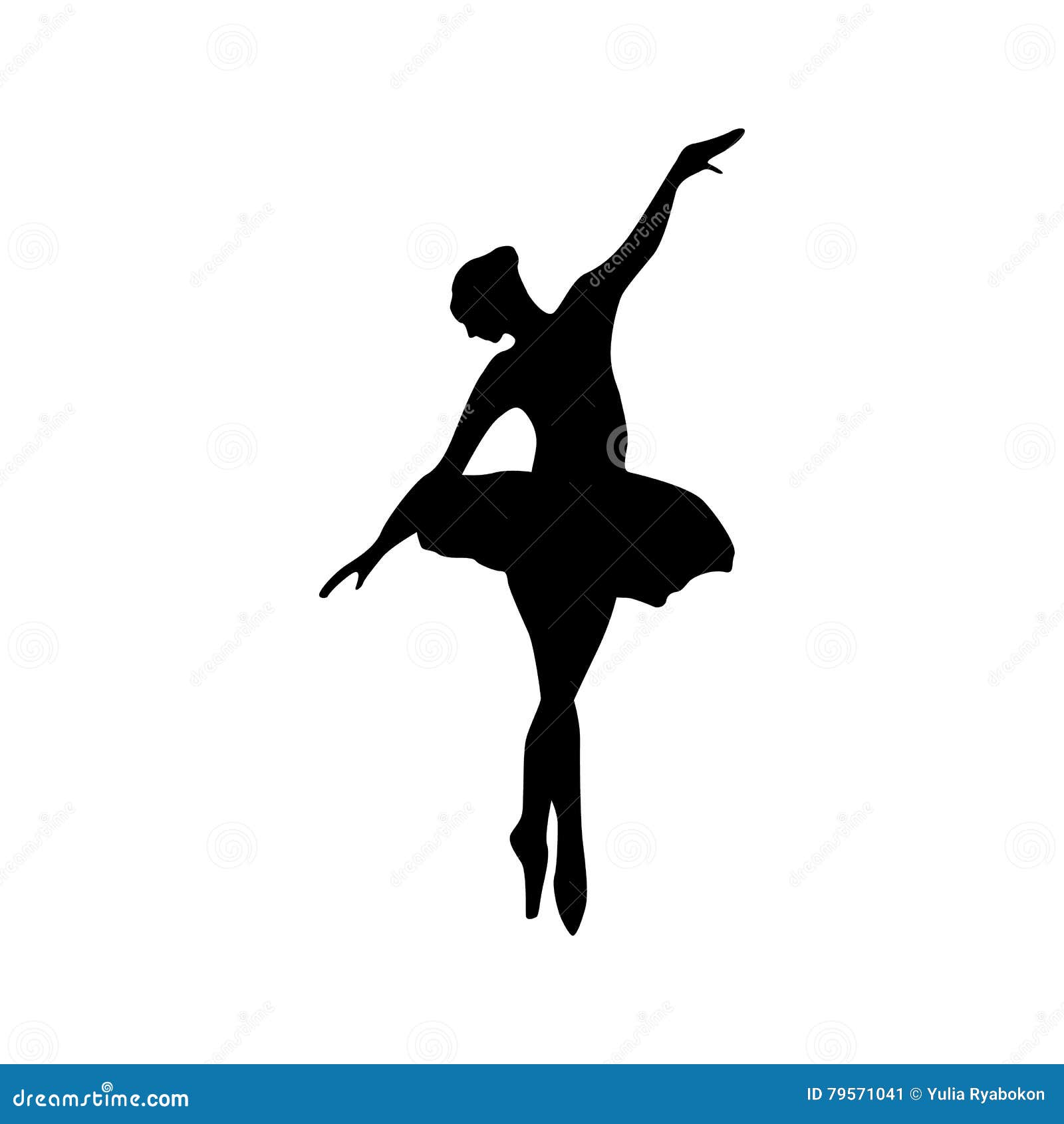 Ballerina Silhouette Poses Isolated On White Background. Ballet Icons ...