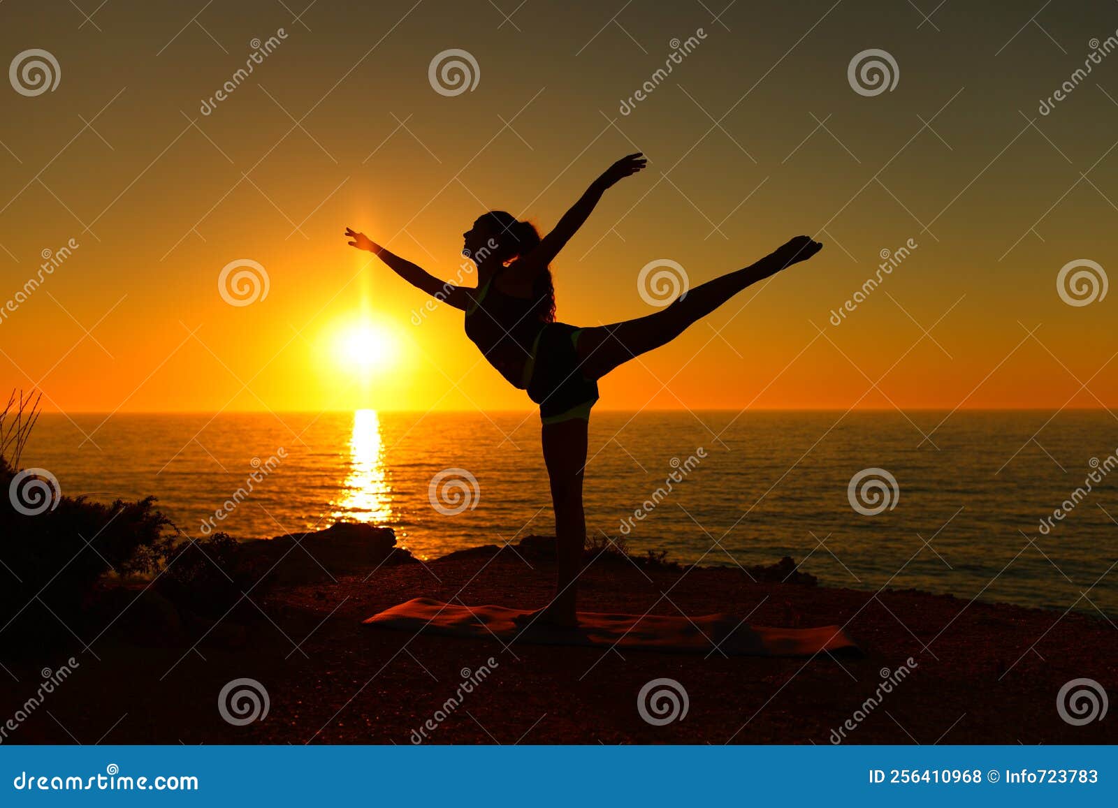 Ballerina Silhouette Danding Ballet at Sunset Stock Photo - Image of ...