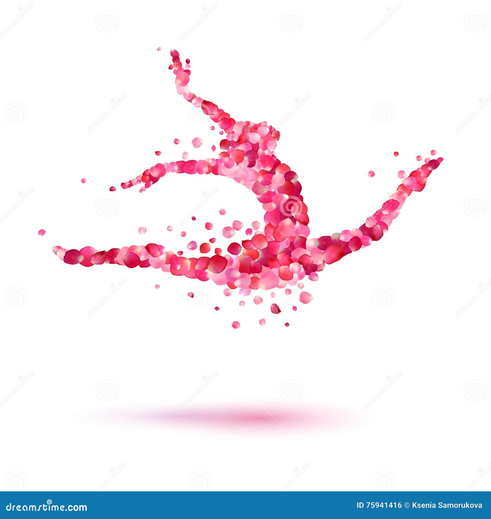 Silhouette Petals Of Flower With Sepal Cartoon Vector | CartoonDealer ...