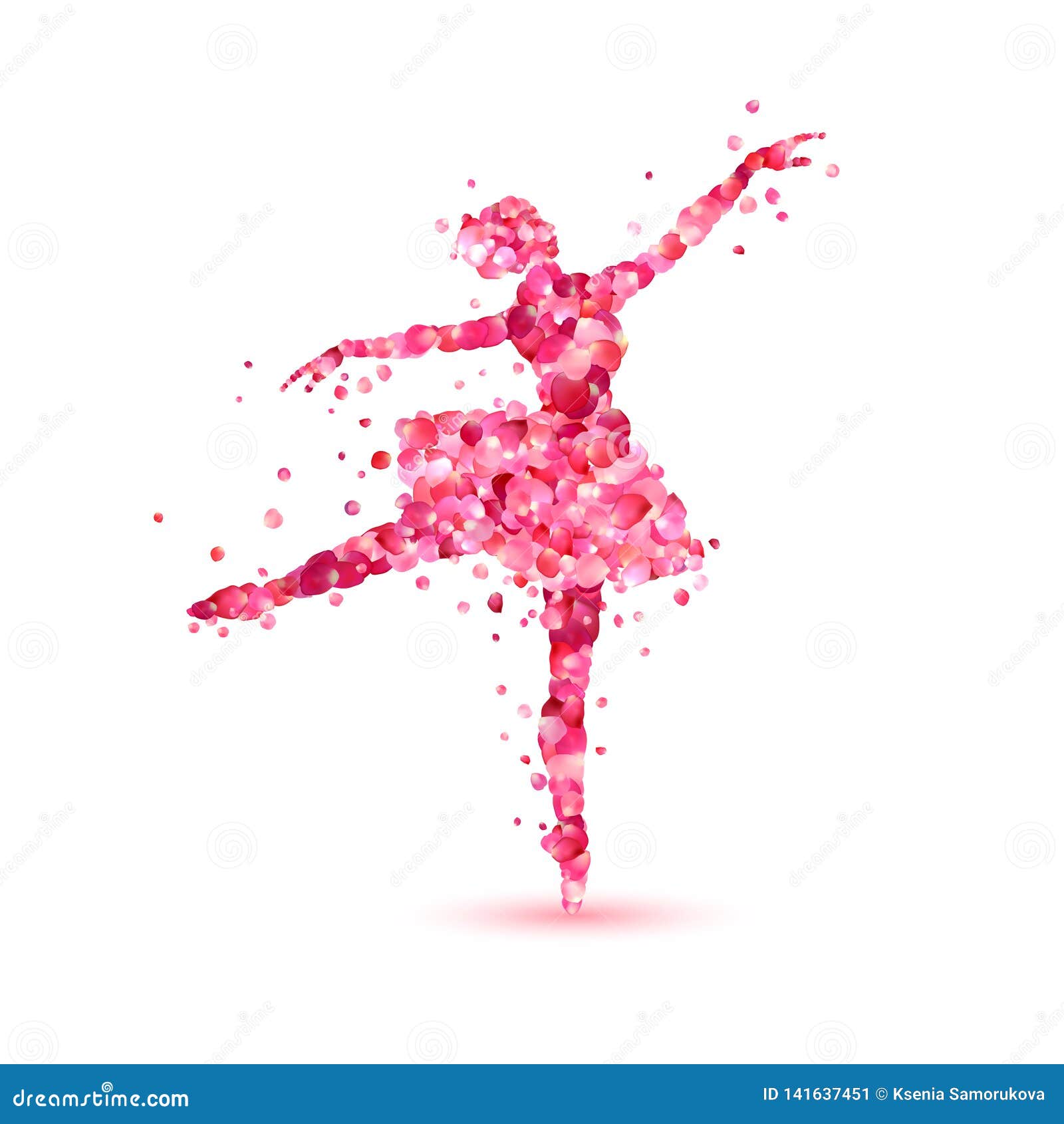 Silhouette Petals Of Flower With Sepal Cartoon Vector | CartoonDealer ...