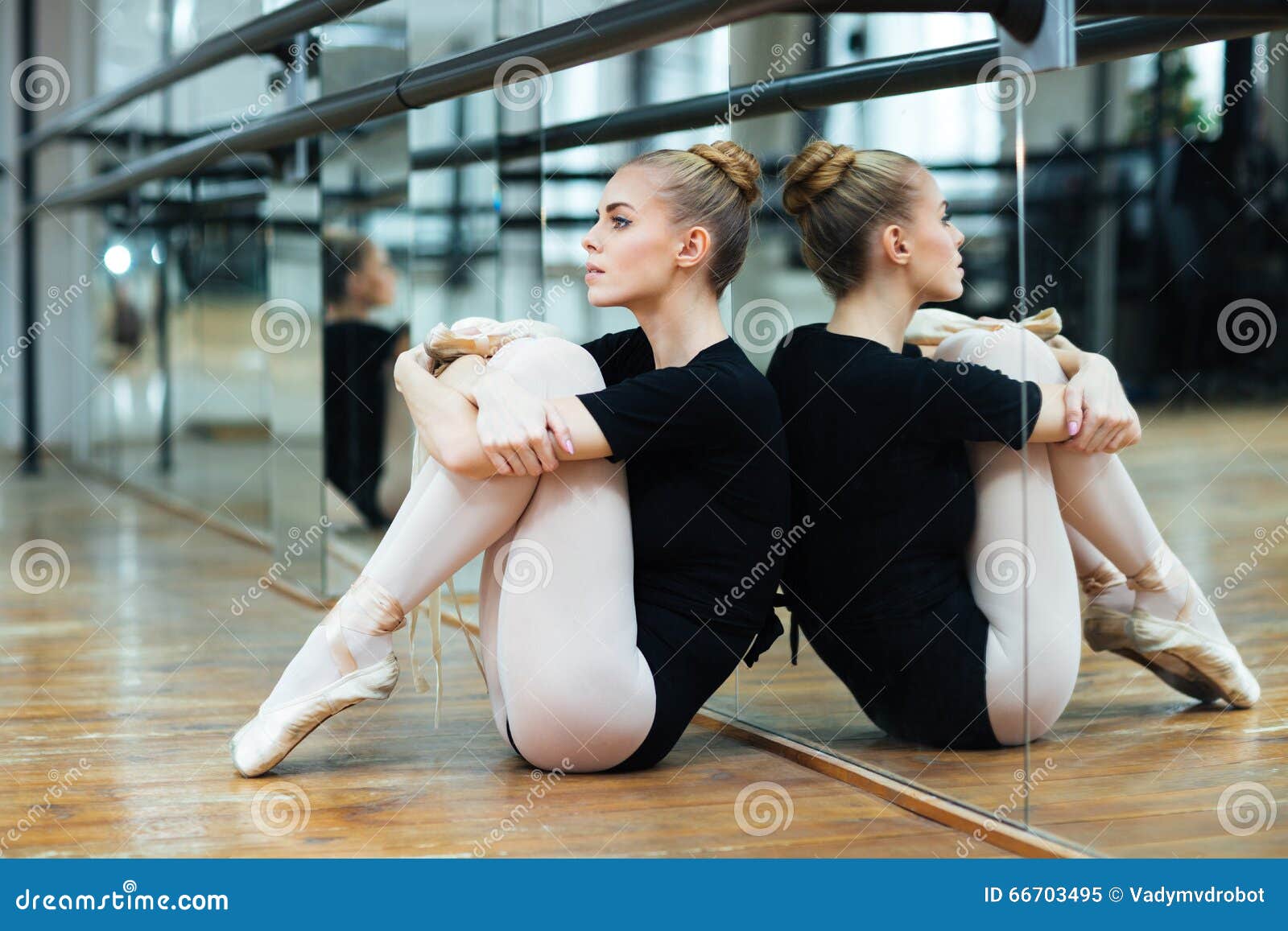 Ballerina Sitting on the Floor Stock Image - Image of classical, person ...