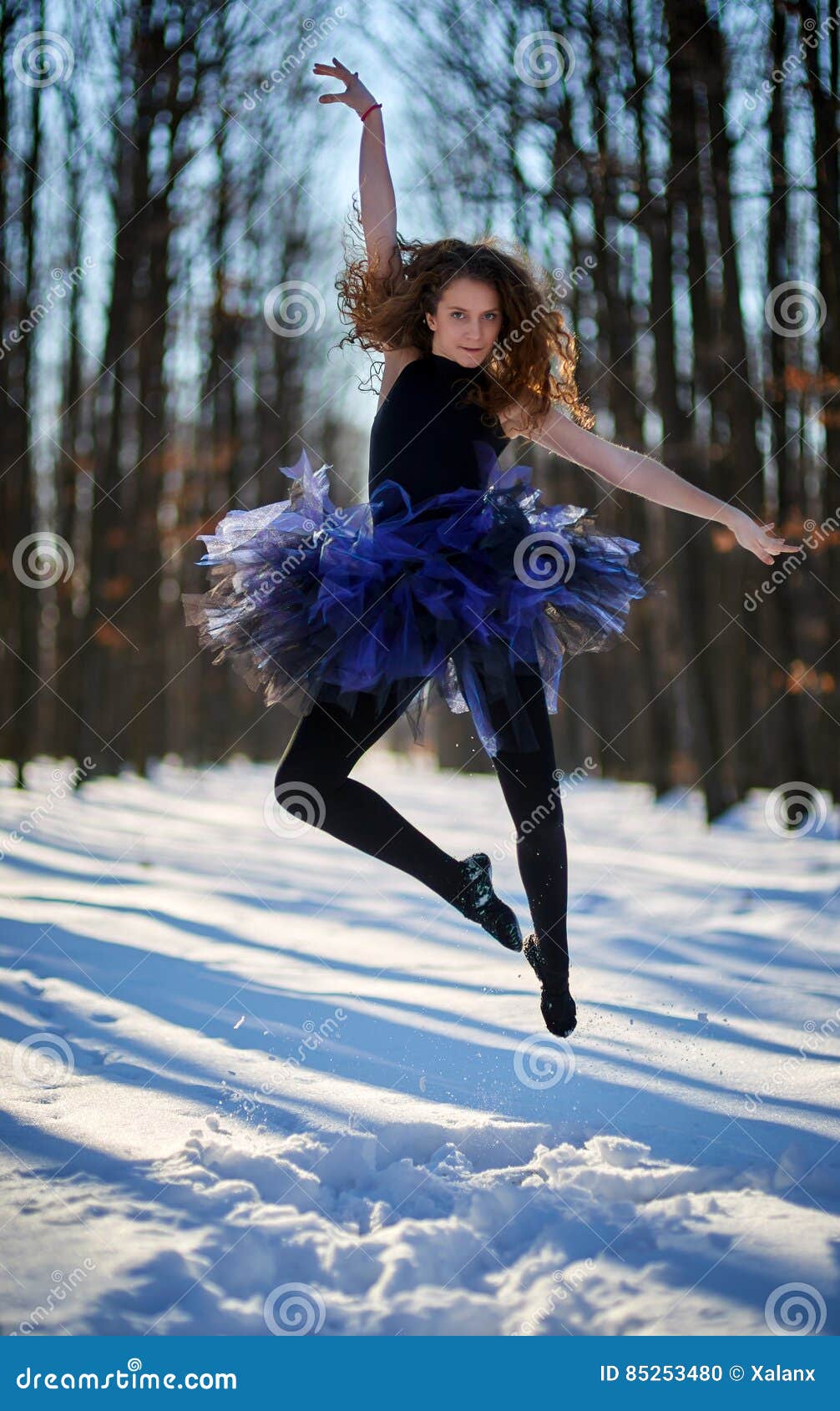 Ballerina in the snow stock photo. Image of adult, caucasian - 85253480