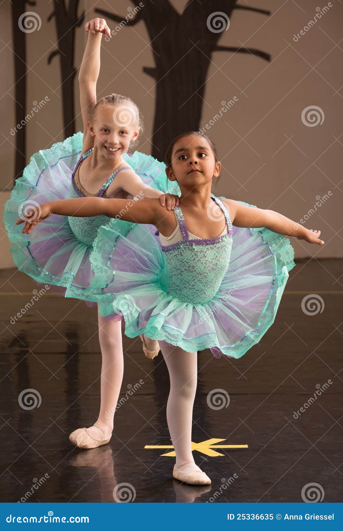 Ballerinas Pose Together stock image. Image of asian - 25336635