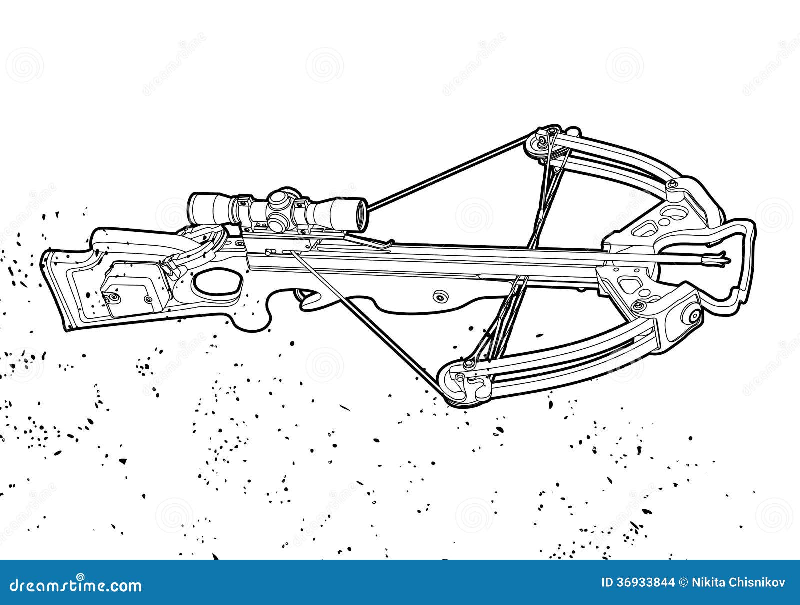 Ballesta del esquema ilustración del vector. Ilustración de tornillo ...