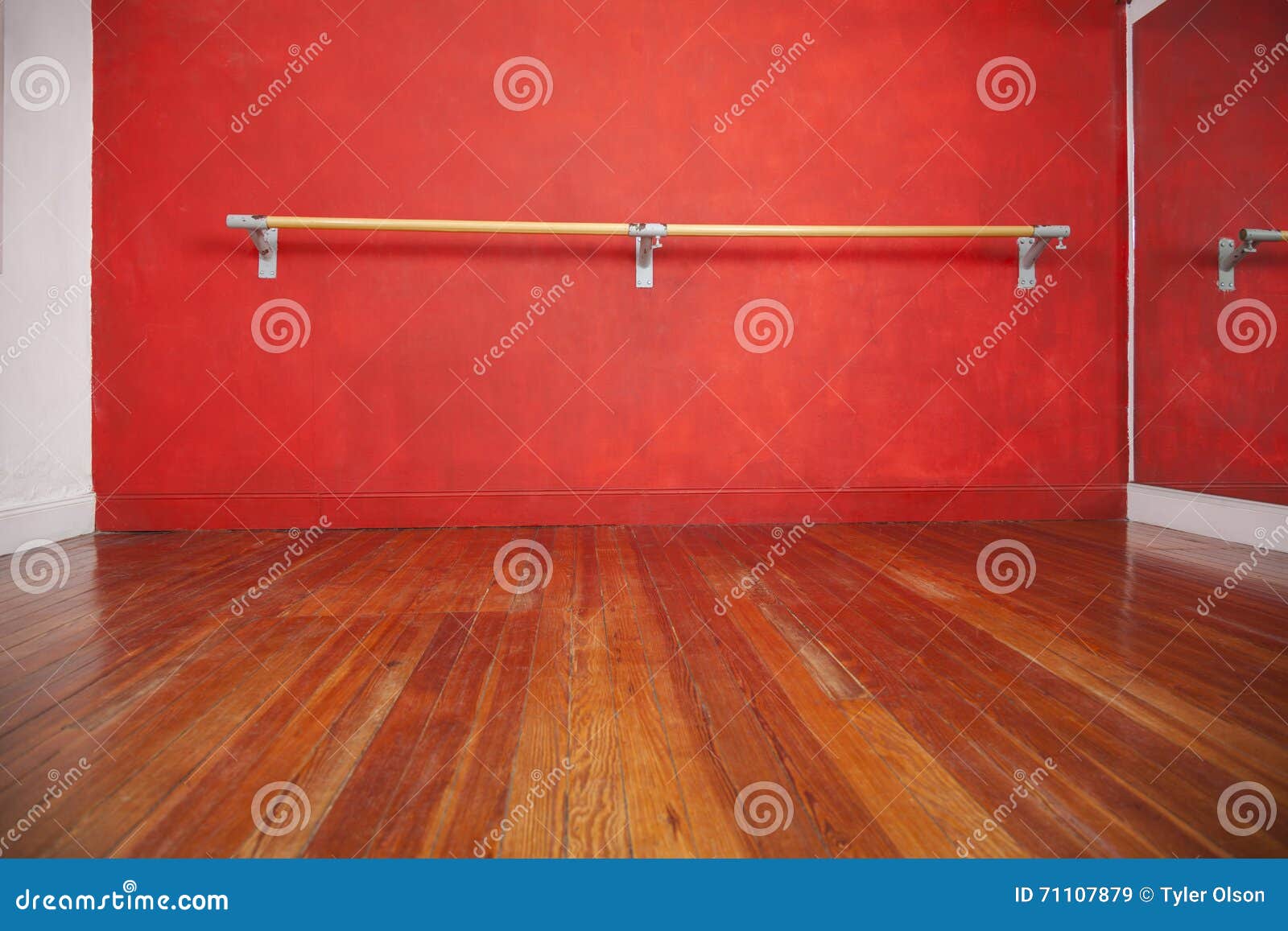Ballet Bar Against Wall in Empty Studio Stock Image - Image of room ...