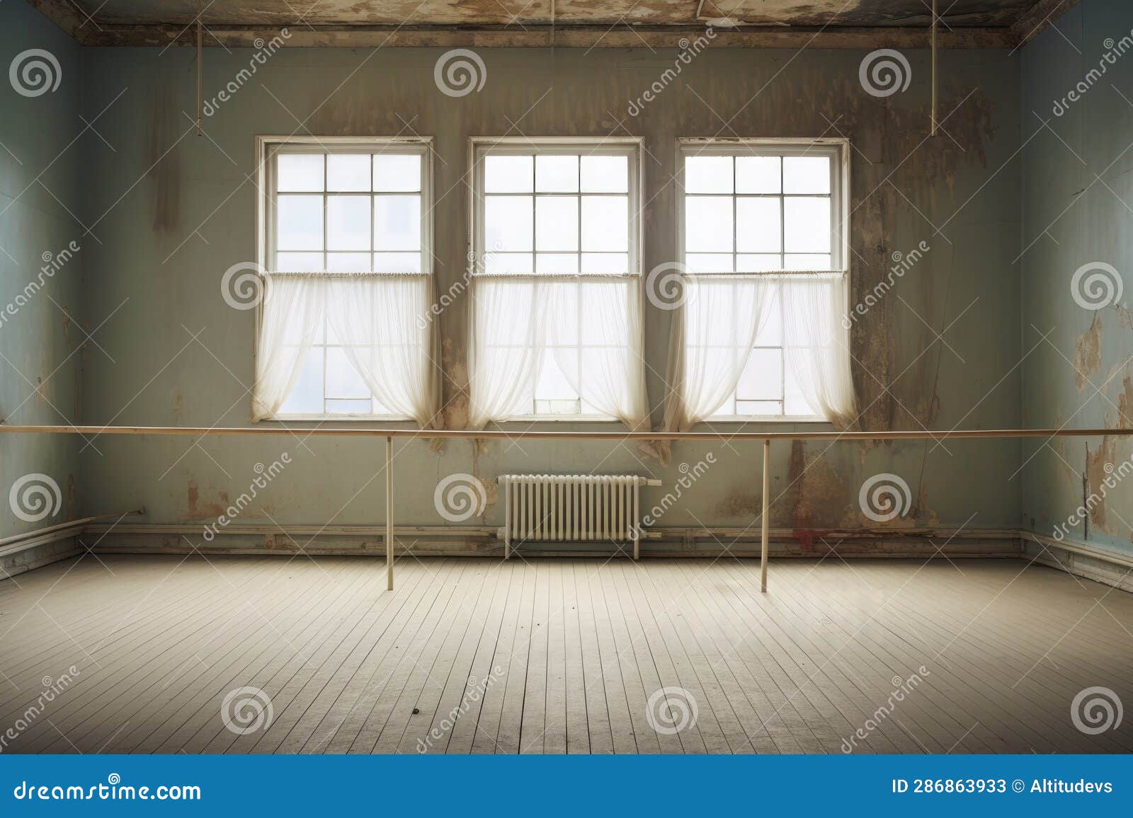 Ballet Barre In Empty Dance Studio Royalty-Free Stock Photo ...