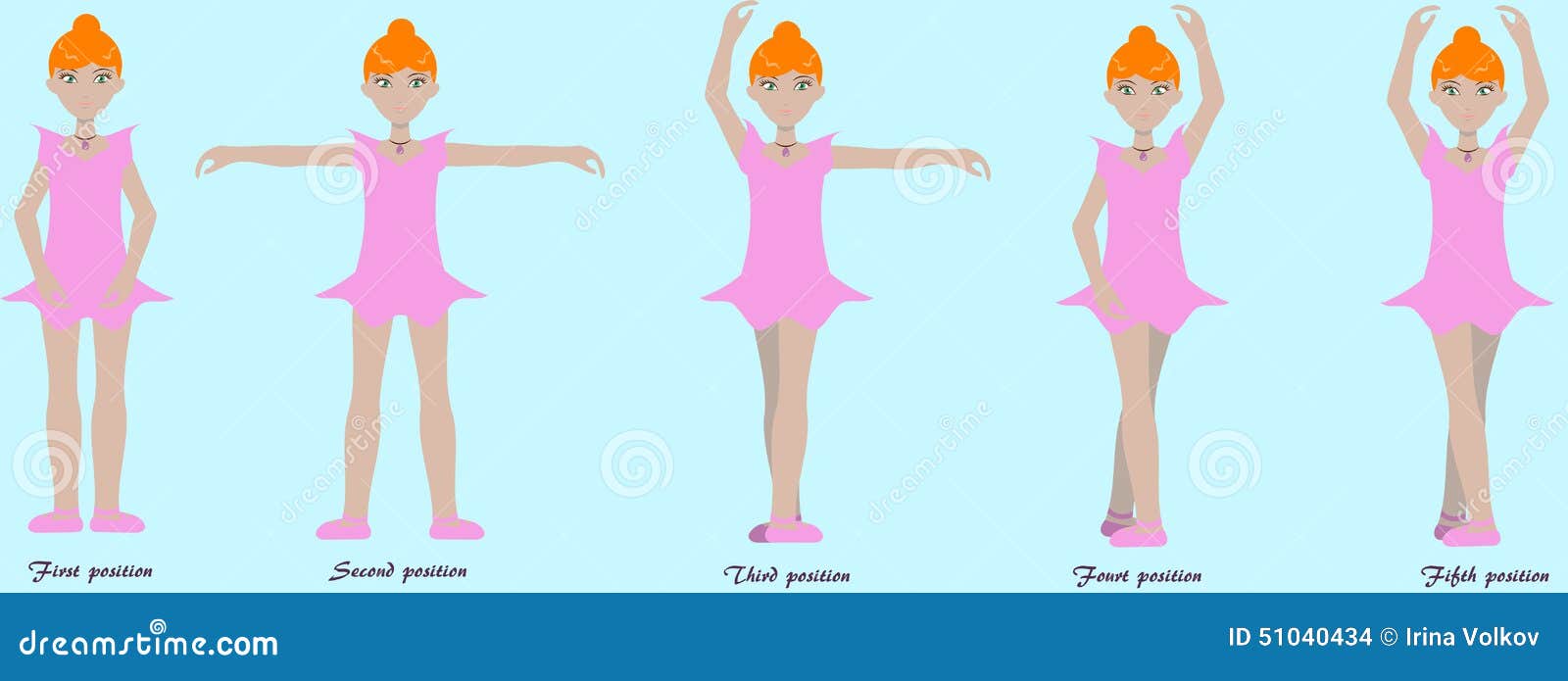 Ballet basics stock illustration. Illustration of ballerina - 51040434