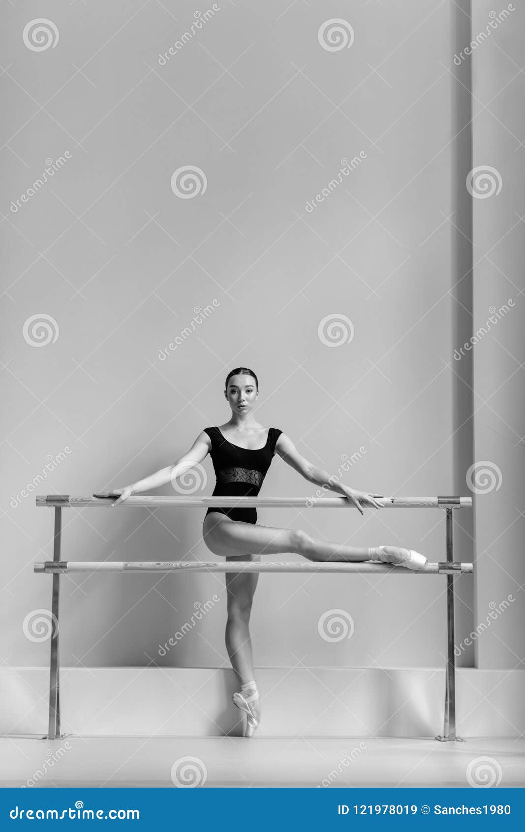 Beautiful Ballerina Training in the Class Stock Image - Image of ...