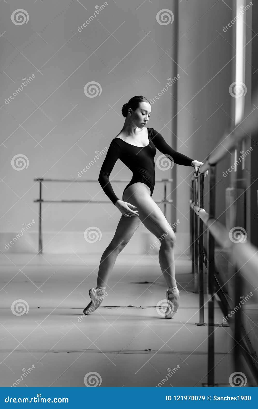 Beautiful Ballerina Training in the Class Stock Image - Image of ballet ...