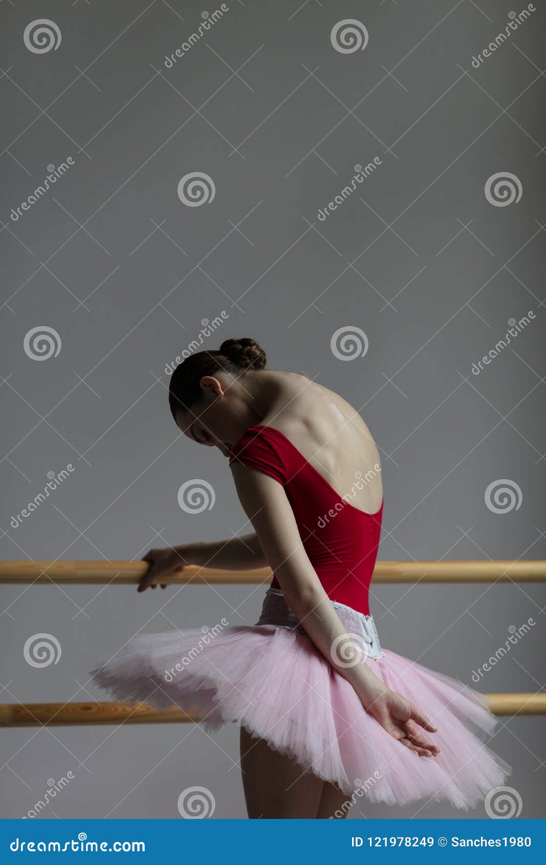 Beautiful Ballerina Training in the Class Stock Image - Image of ...