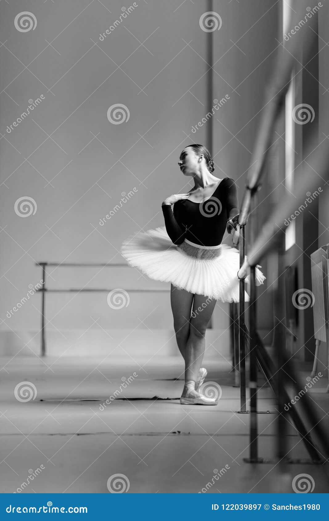 Beautiful Ballerina Training in the Class Stock Image - Image of ...