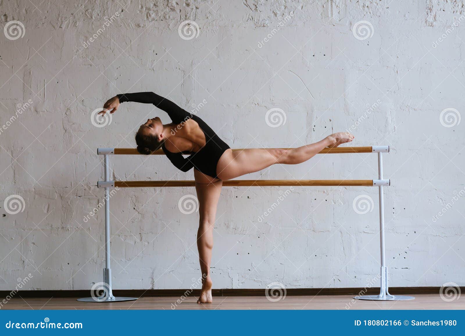 Beautiful Ballerina Training in the Class Stock Photo - Image of ...