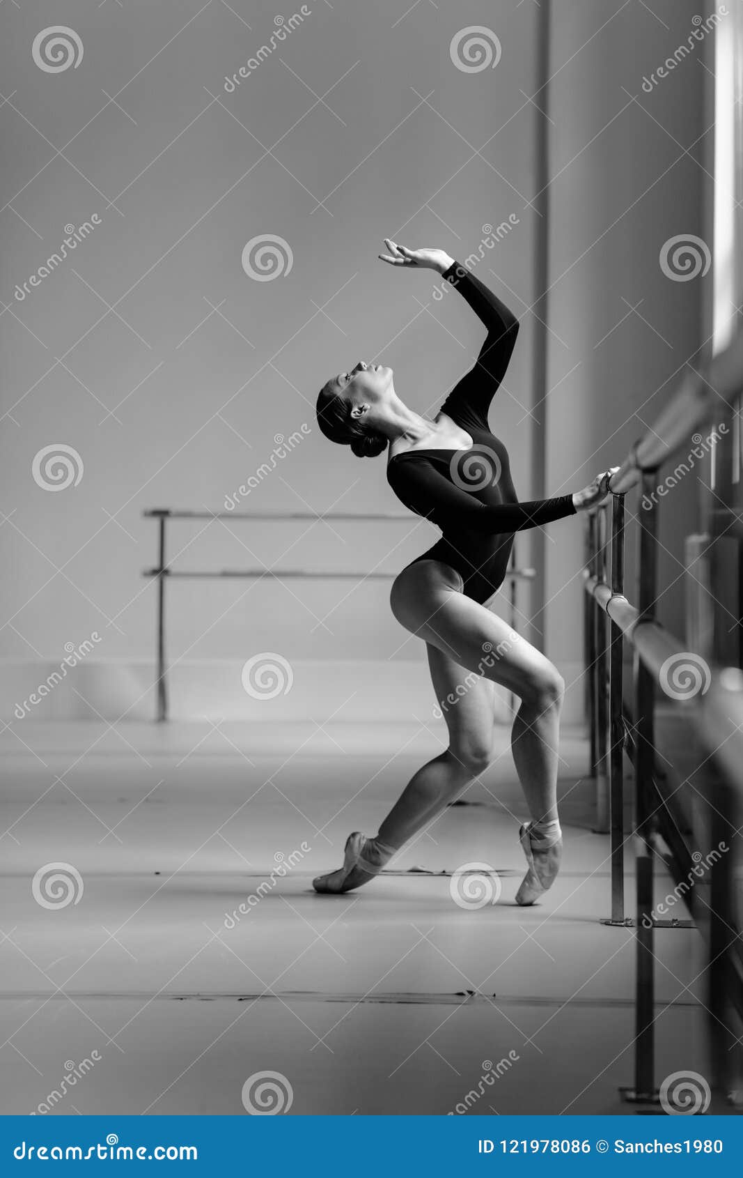 Beautiful Ballerina Training in the Class Stock Photo - Image of color ...