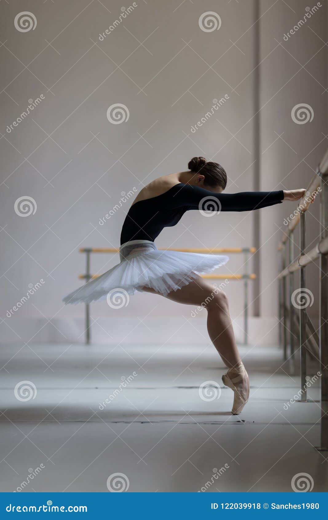 Beautiful Ballerina Training in the Class Stock Photo - Image of grace ...