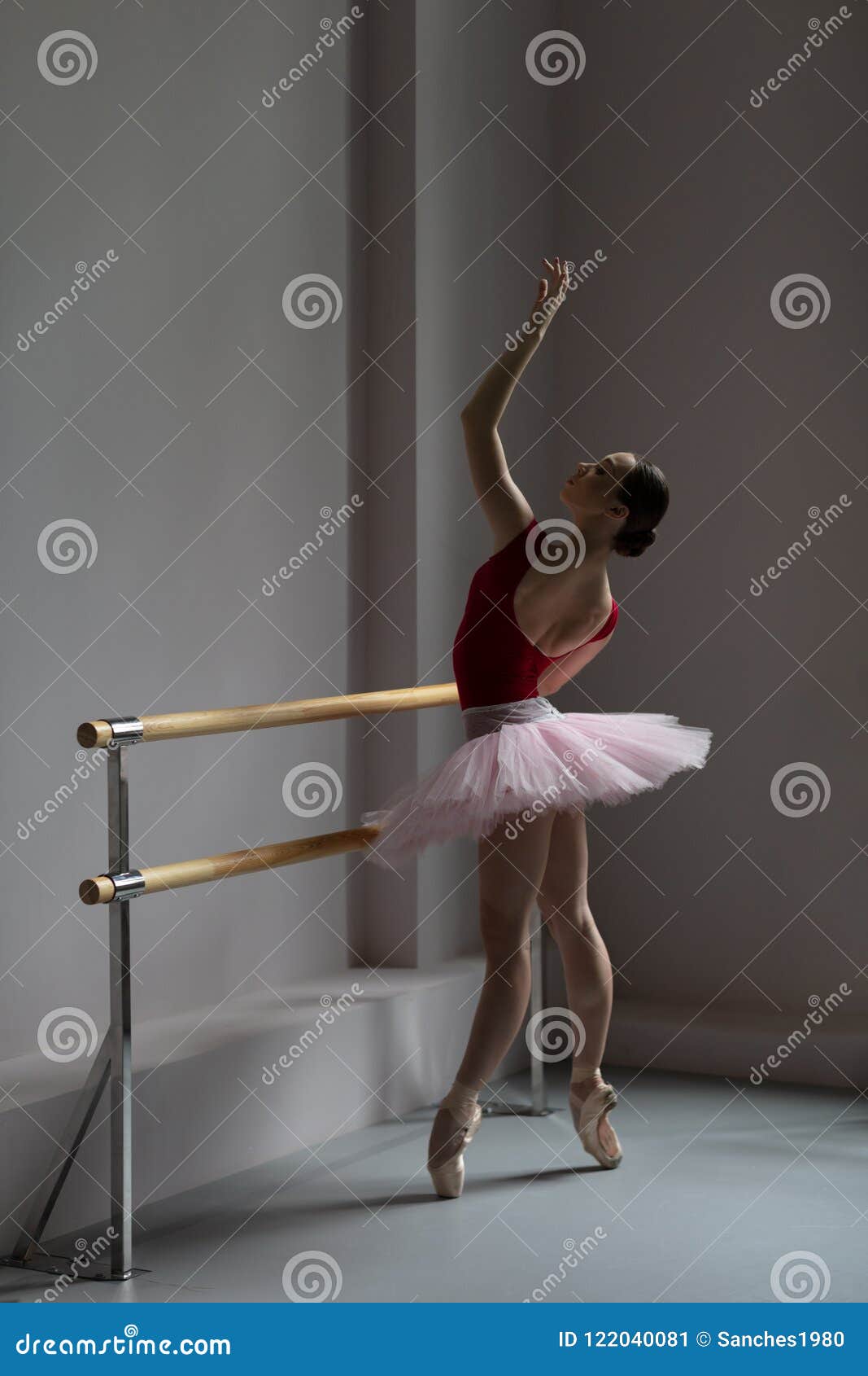 Beautiful Ballerina Training in the Class Stock Image - Image of plie ...