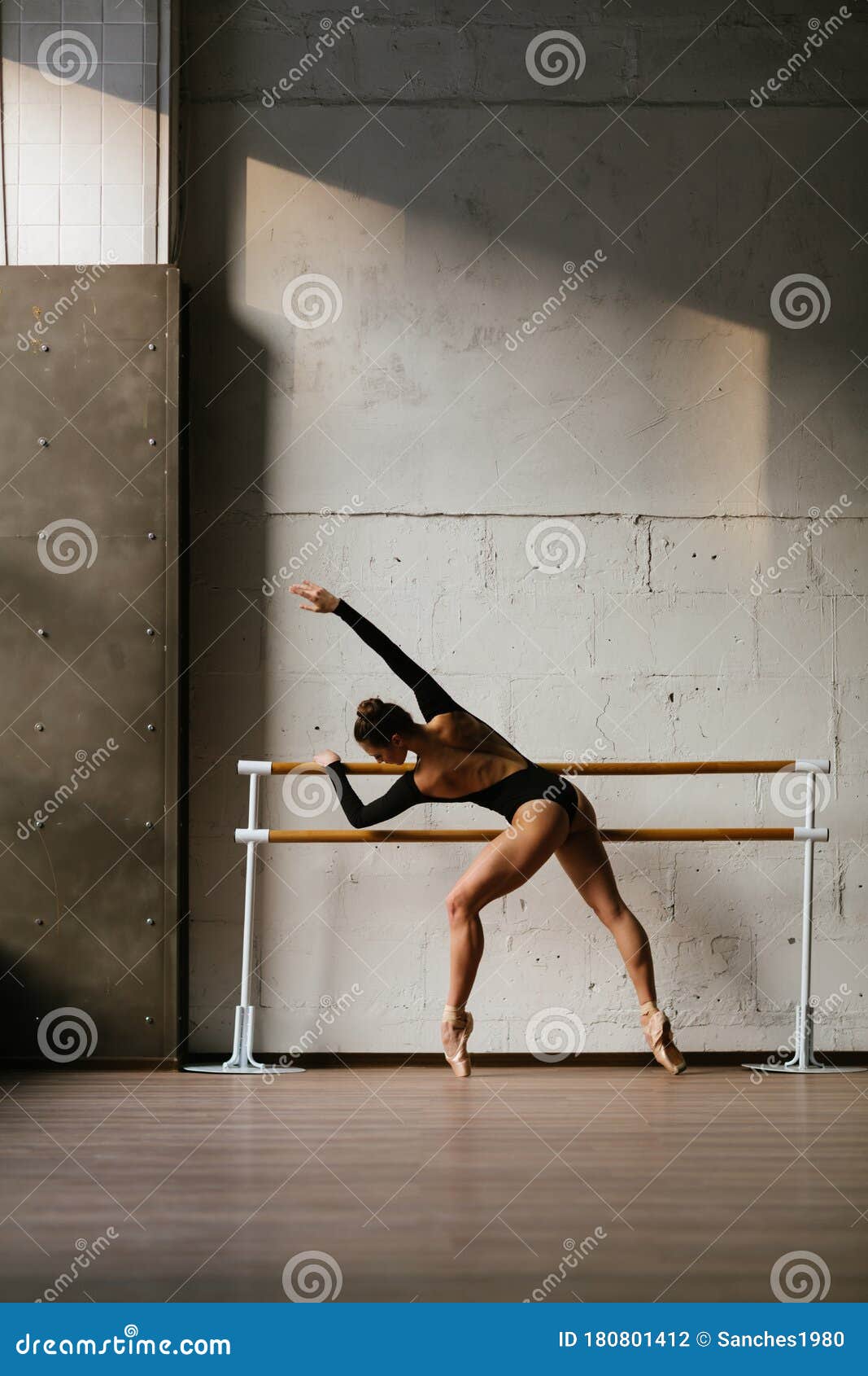Beautiful Ballerina Training in the Class Stock Photo - Image of ...