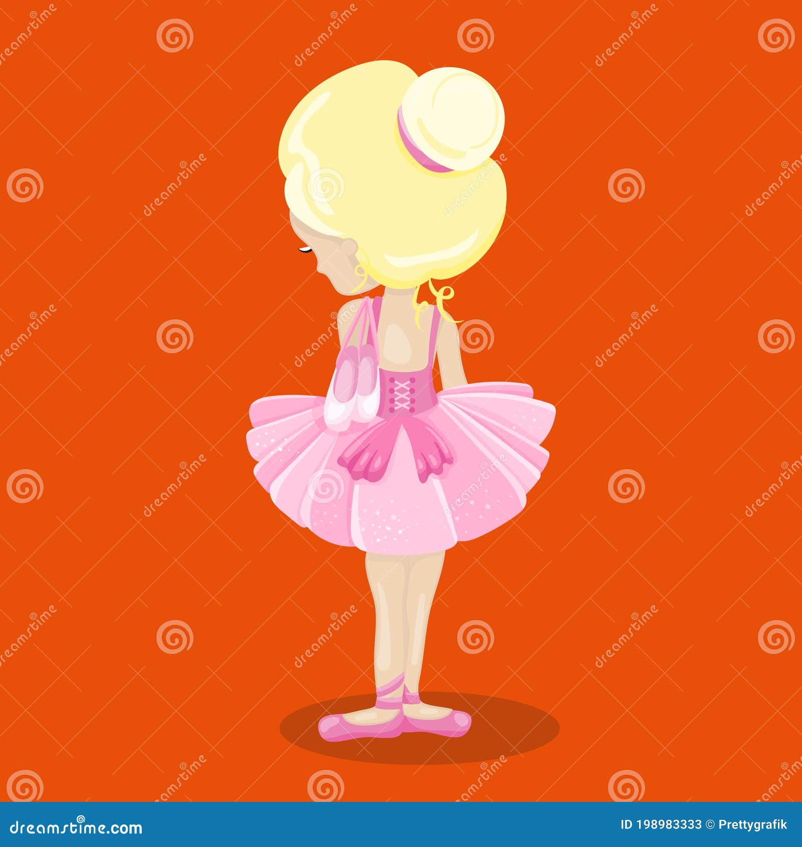 Ballet Class Girl Blond Back 04 Stock Vector - Illustration of girl ...