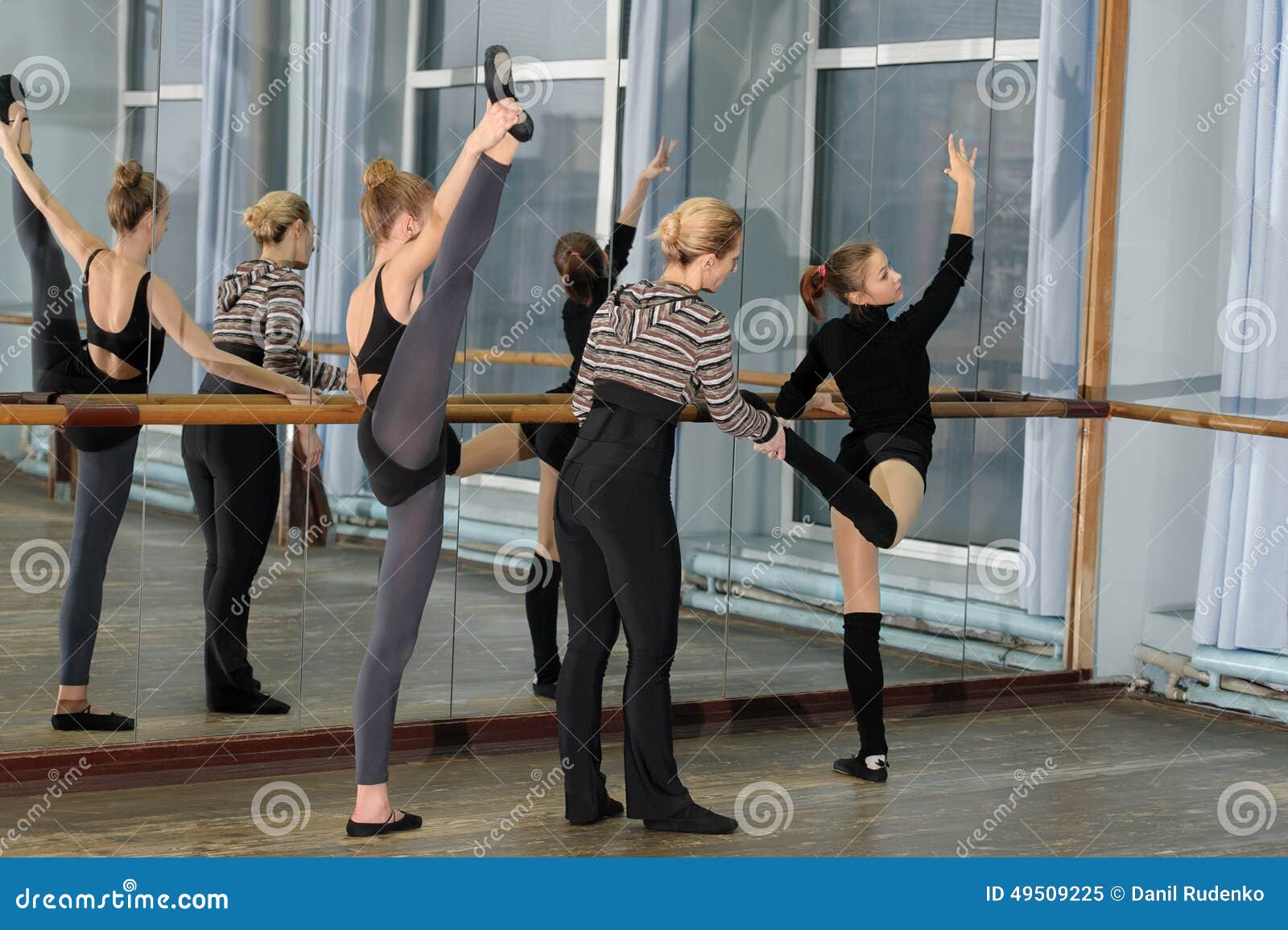 Ballet Class in Studio with Choreographer Stock Image - Image of room ...