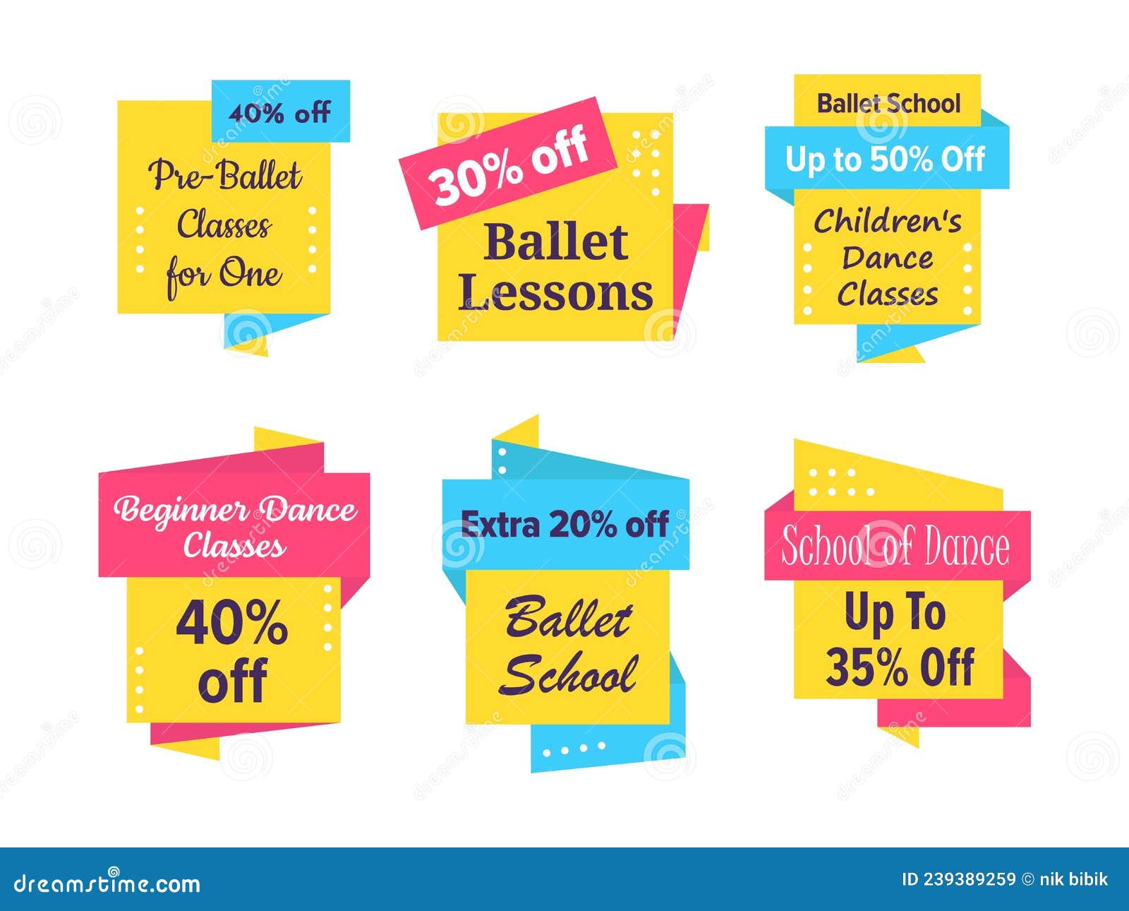 Ballet Classes at Dance School, Advertising Emblem Stock Vector ...