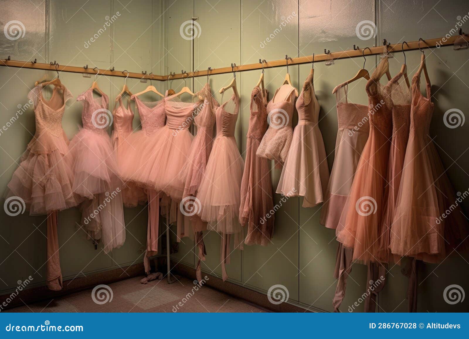 Ballet Costumes Hanging in Dressing Room Stock Photo - Image of ...