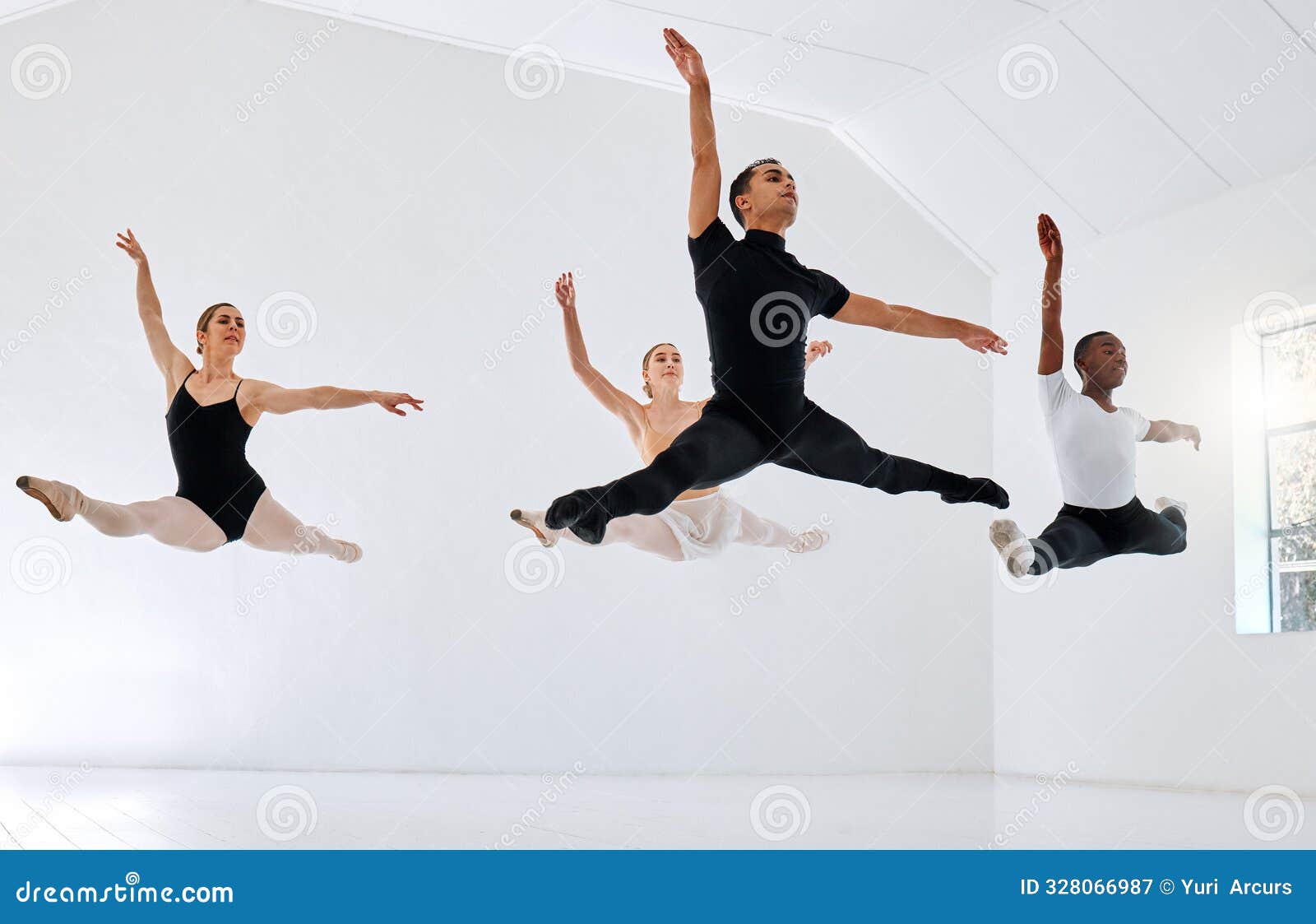 Ballet, Dance and Group Jump in Exercise with Practice for Performance ...