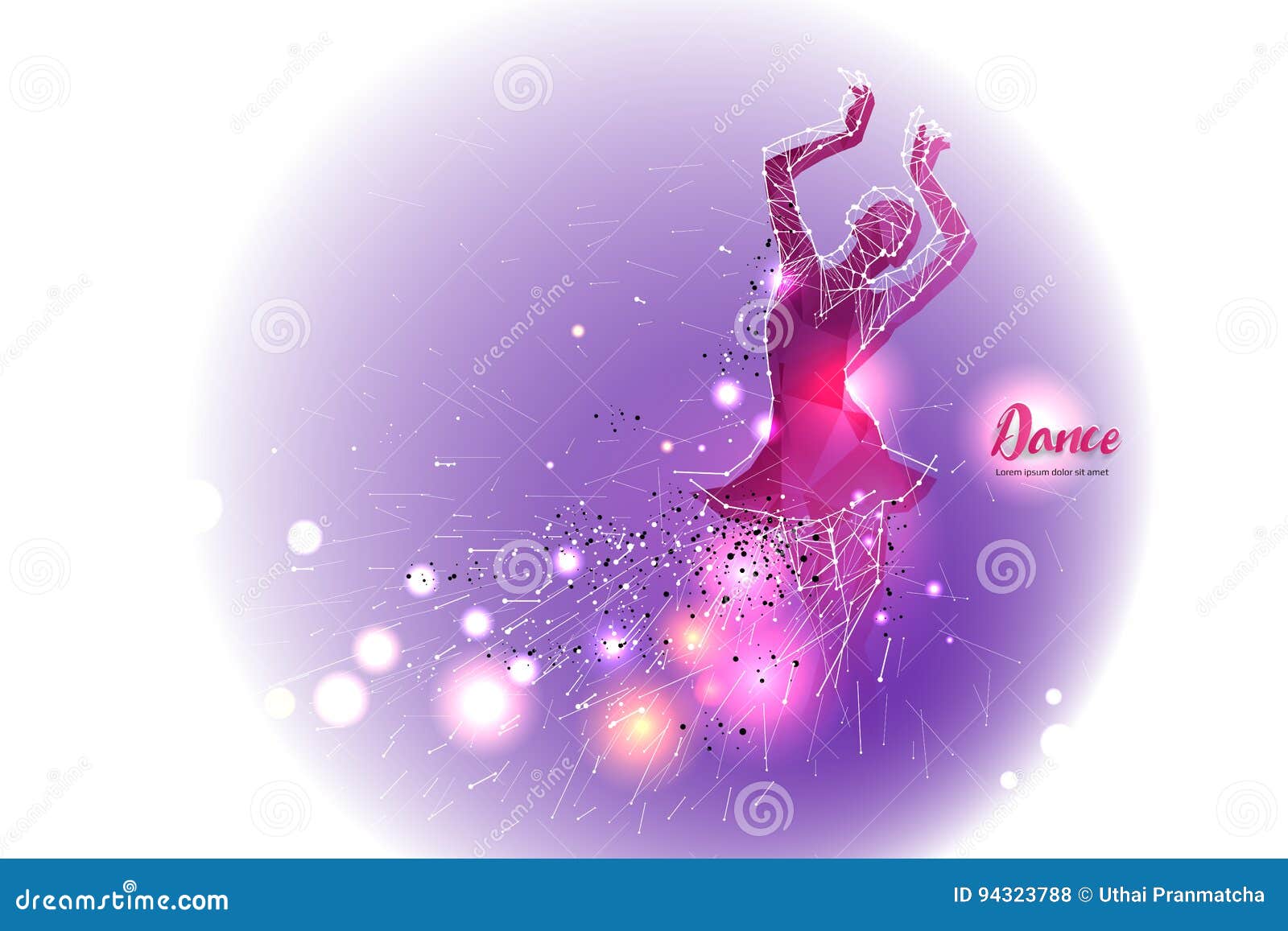 Ballet Dance with Line Dot Design. Stock Vector - Illustration of ...