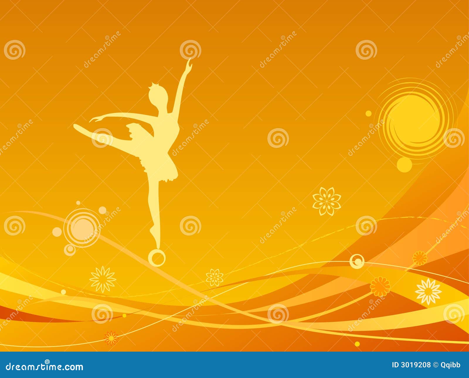 Ballet dancer in abstract stock vector. Illustration of circle - 3019208