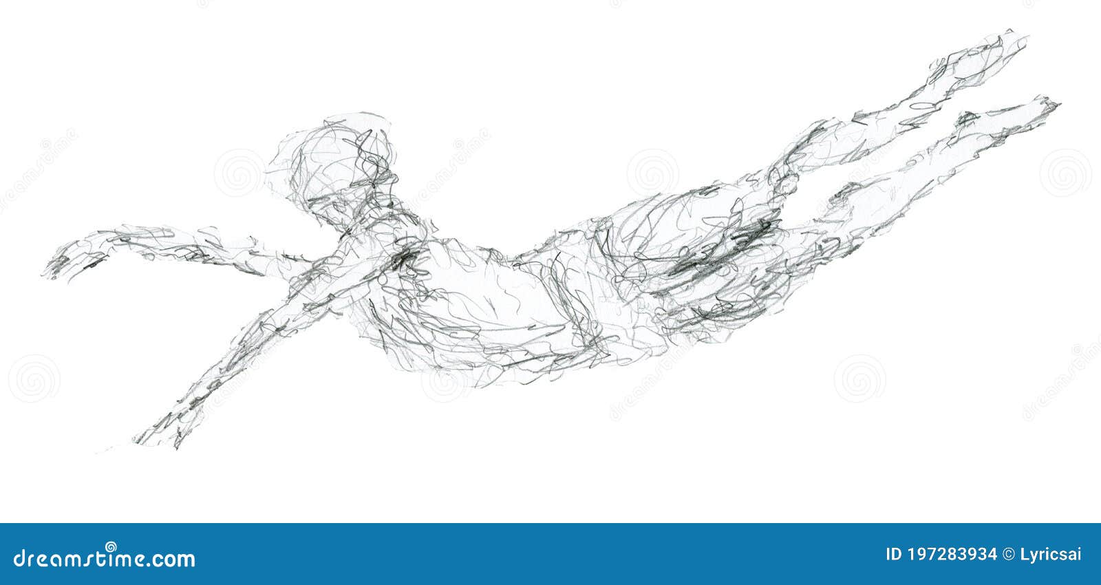 Ballet Dancer in the Air. Human Sketch Stock Photo - Image of swimmer ...