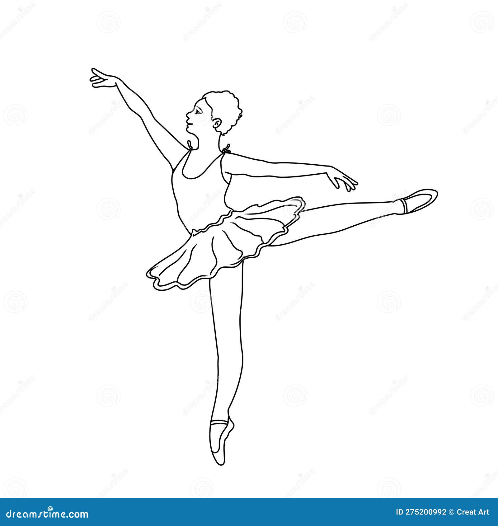 Ballet Dancer Black Outline Stock Vector - Illustration of dancer ...