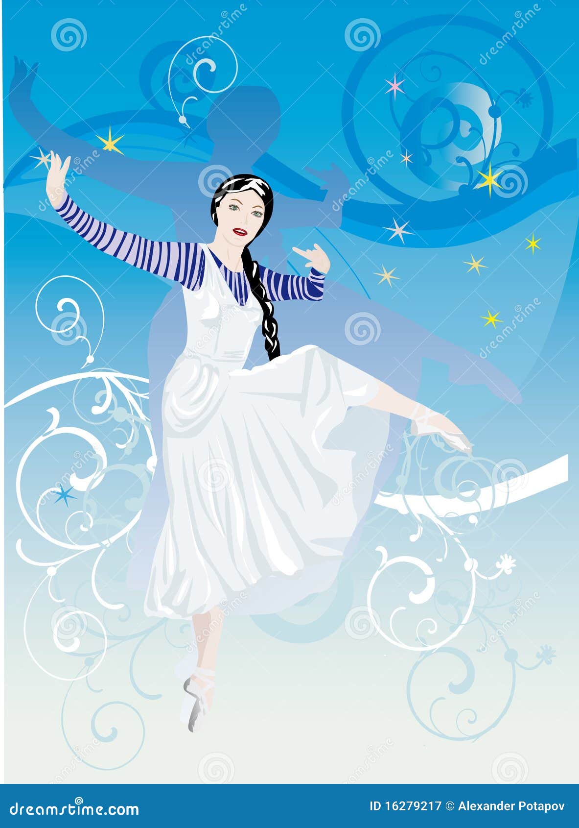 Ballet dancer in blue stock vector. Illustration of activity - 16279217