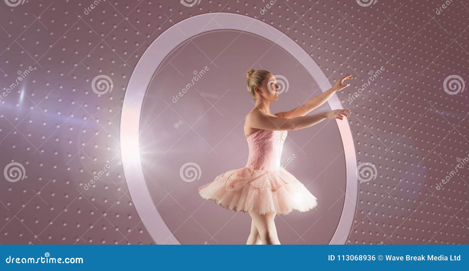 Ballet Dancer with Circle Glow Stock Photo - Image of classical ...