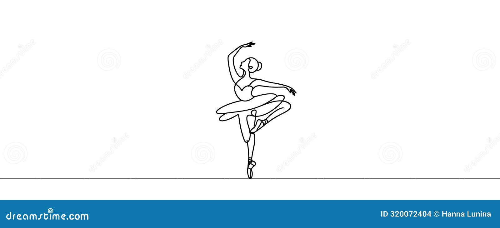 Ballet Dancer in Continuous Line Drawing Style. Vector Illustration ...