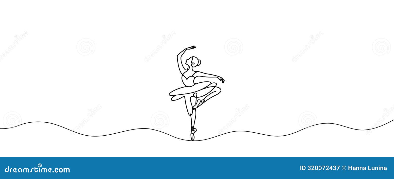 Ballet Dancer in Continuous Line Drawing Style. Vector Illustration ...