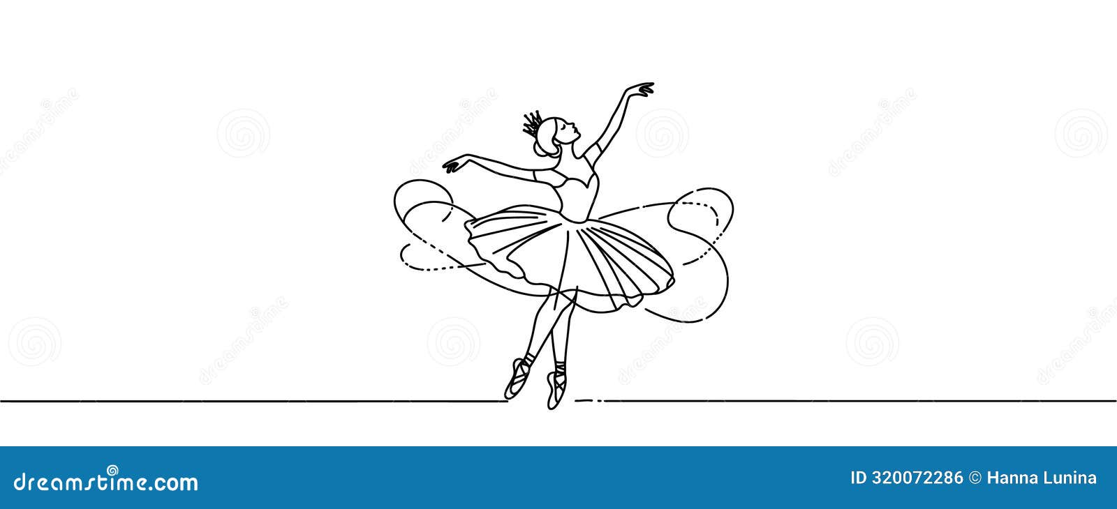Ballet Dancer in Continuous Line Drawing Style. Vector Illustration ...