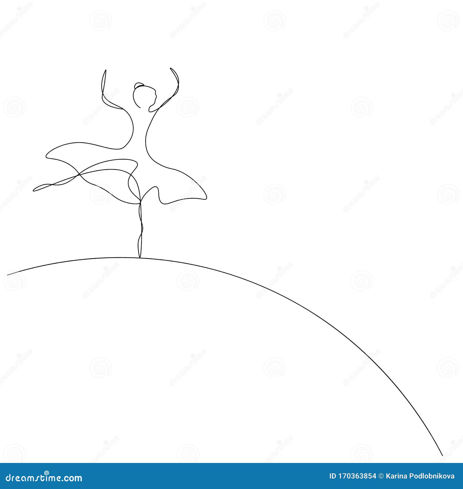 Ballet Dancer Continuous Line Drawing Vector Stock Vector ...