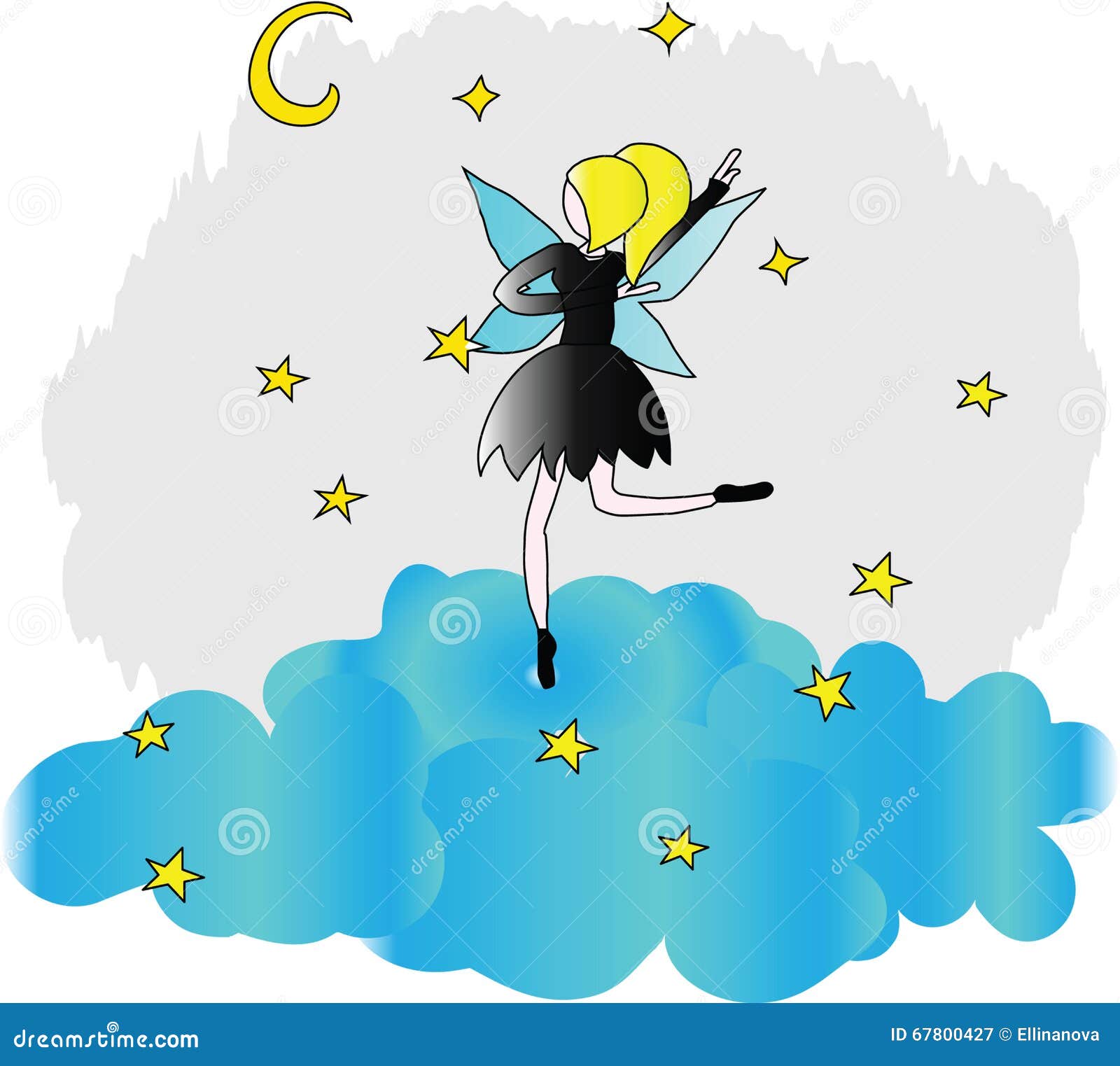 A Ballet-dancer Dancing on a Cloud Stock Vector - Illustration of magic ...