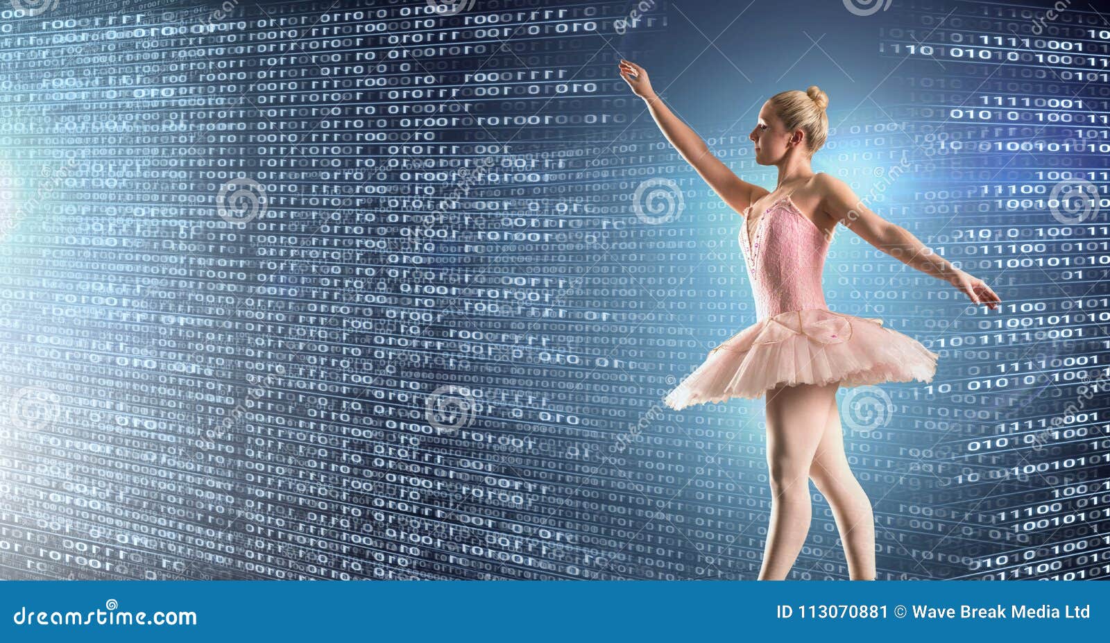 Ballet Dancer Dancing with Digital Technology Interface Stock Image ...